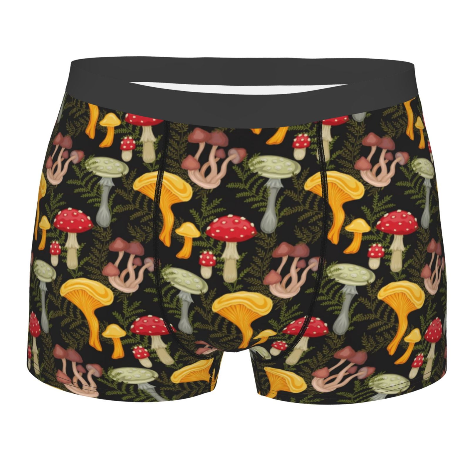 JUNZAN Mushrooms And Fern Stems Mens Underwear Boxer Briefs for Men’s ...