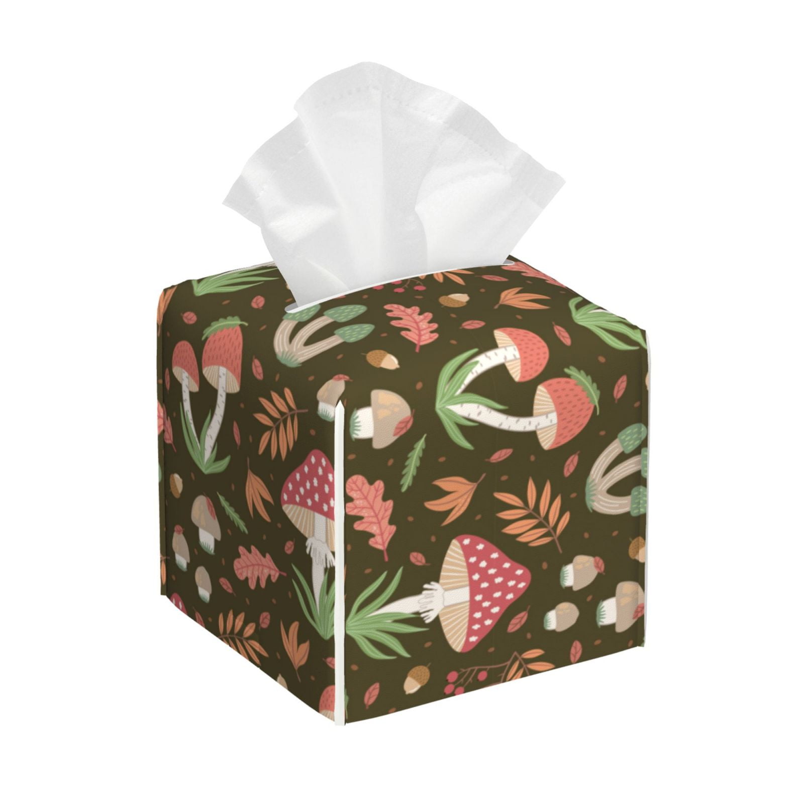 JUNZAN Mushrooms and Autumn for Tissue Box Cover Holder, Square Facial ...