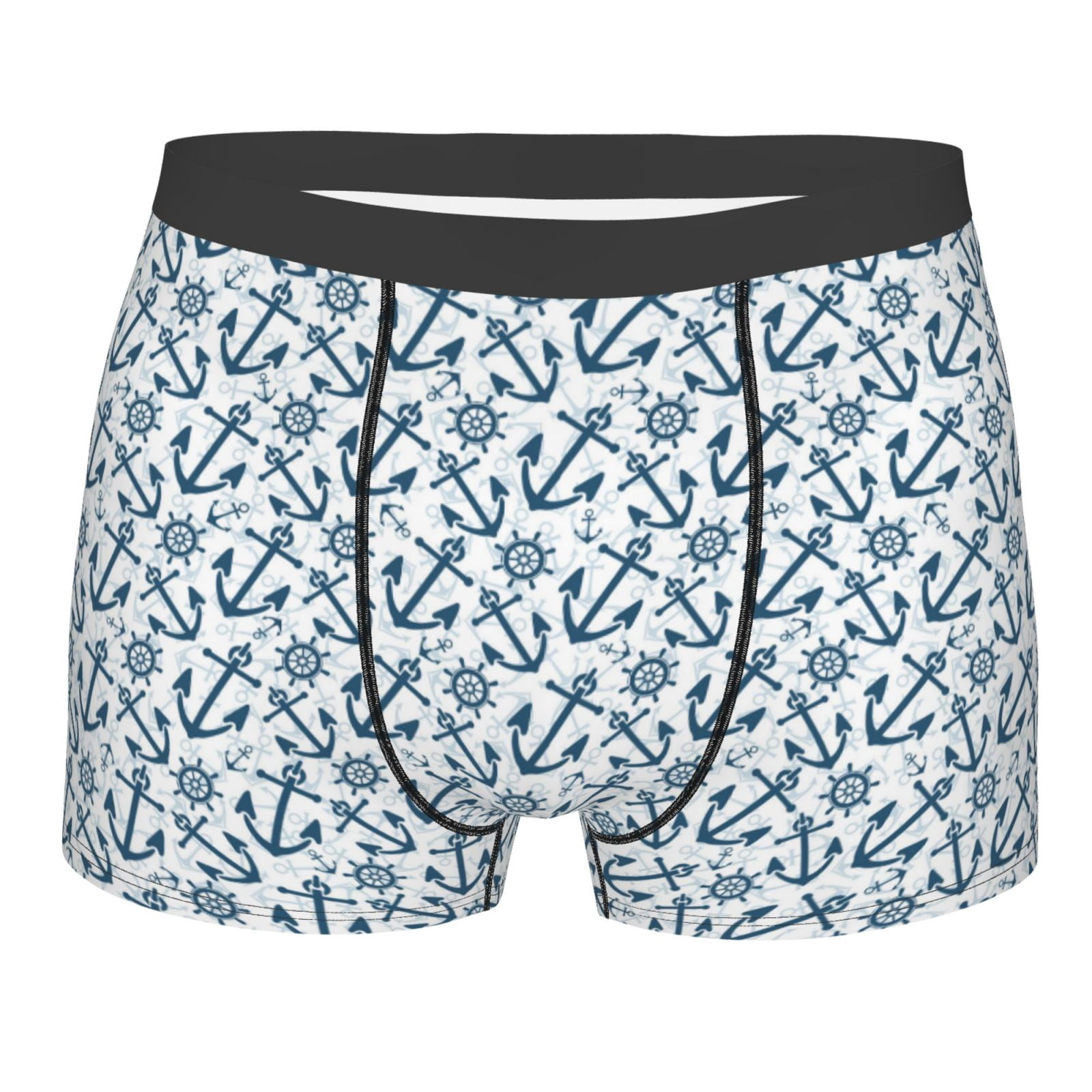 JUNZAN Nautical Theme Anchors Mens Underwear Boxer Briefs for Men’s ...