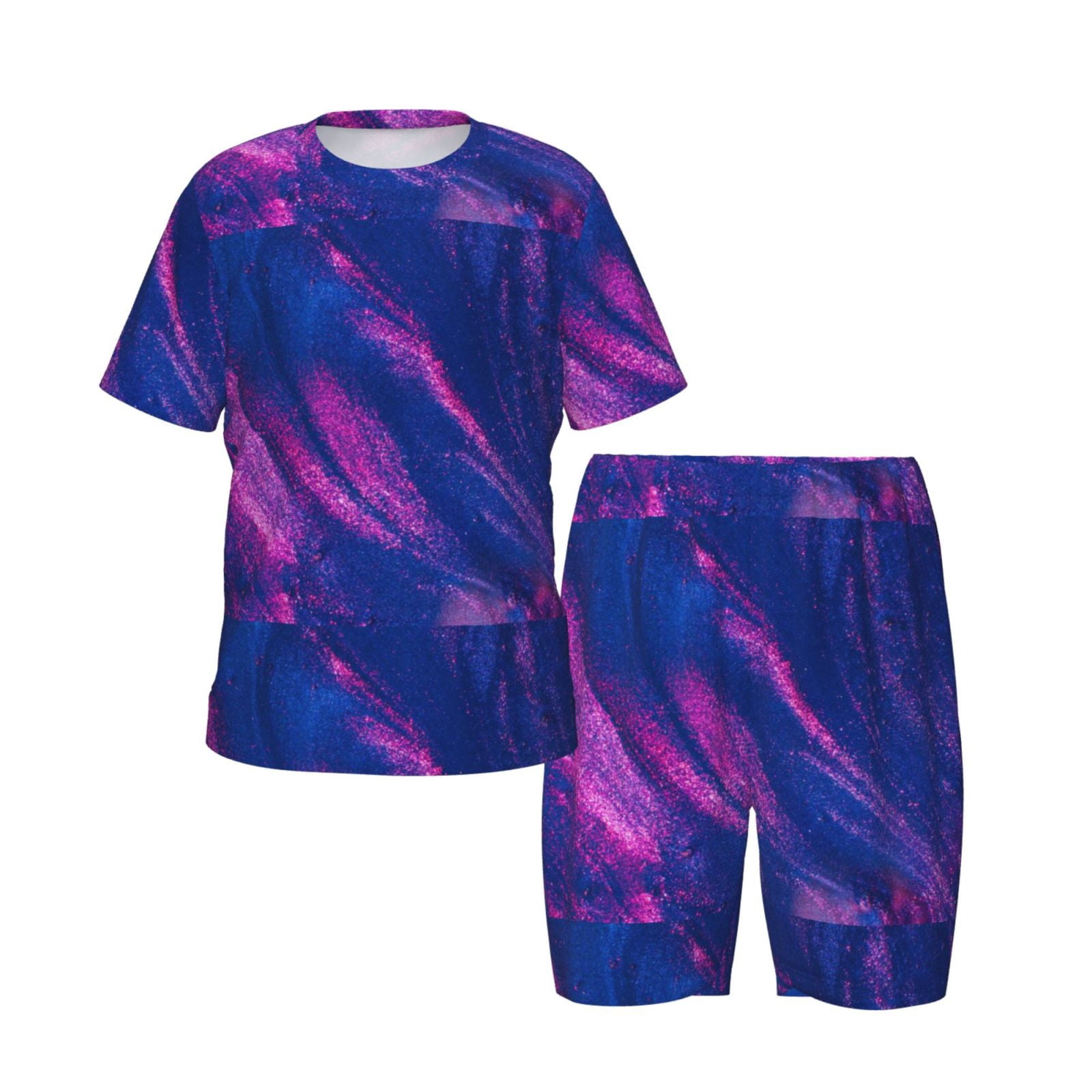 JUNZAN Neon Gradient Blue for Boys Girls Pajama Sets Toddler Sleepwear ...