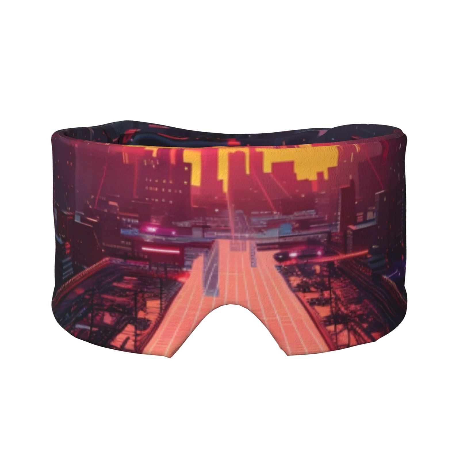 JUNZAN Neon Sunset Cyberpunk Cityscape for Blackout Sleep Mask ...