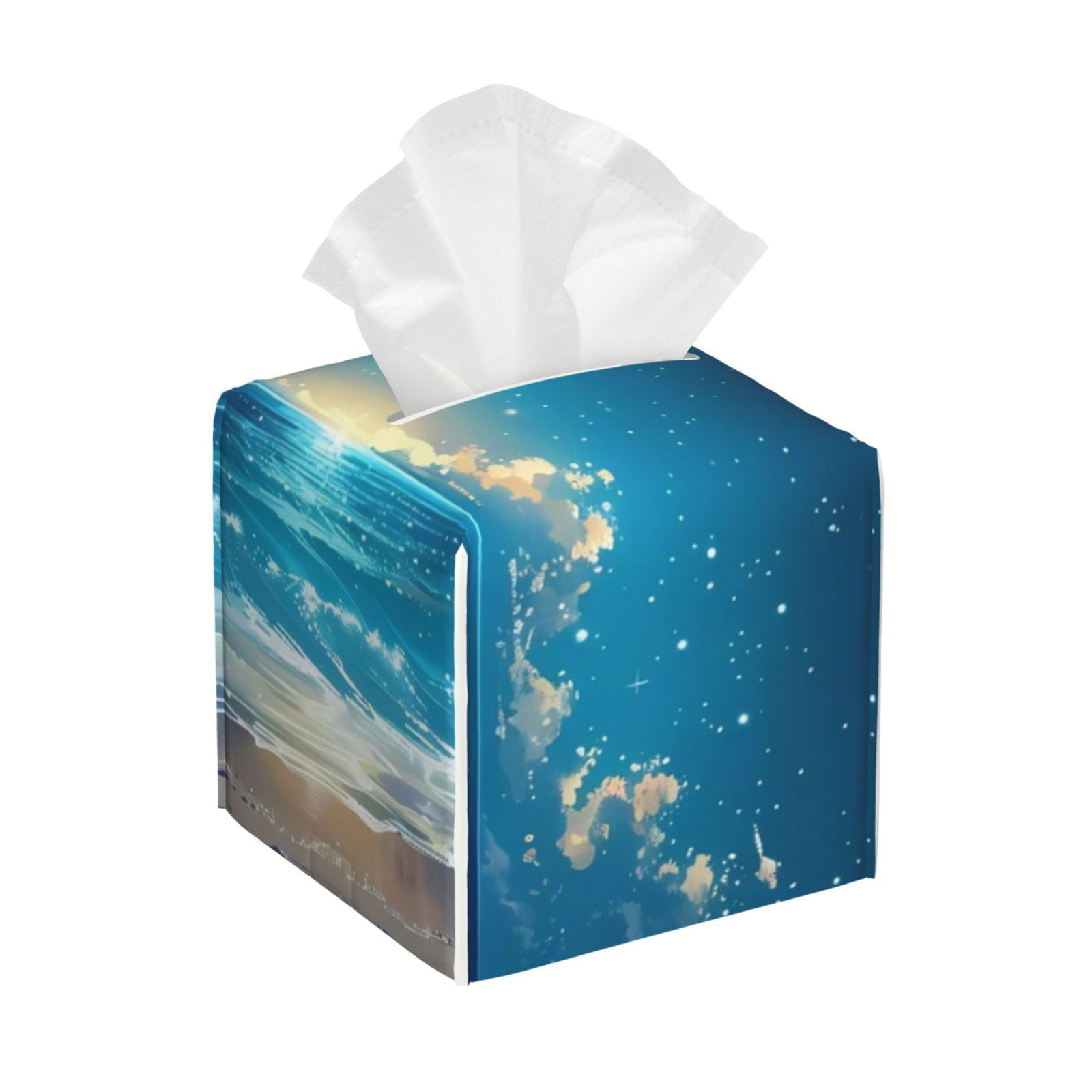 JUNZAN Night Sky Beach Scene for Tissue Box Cover Holder, Square Facial ...