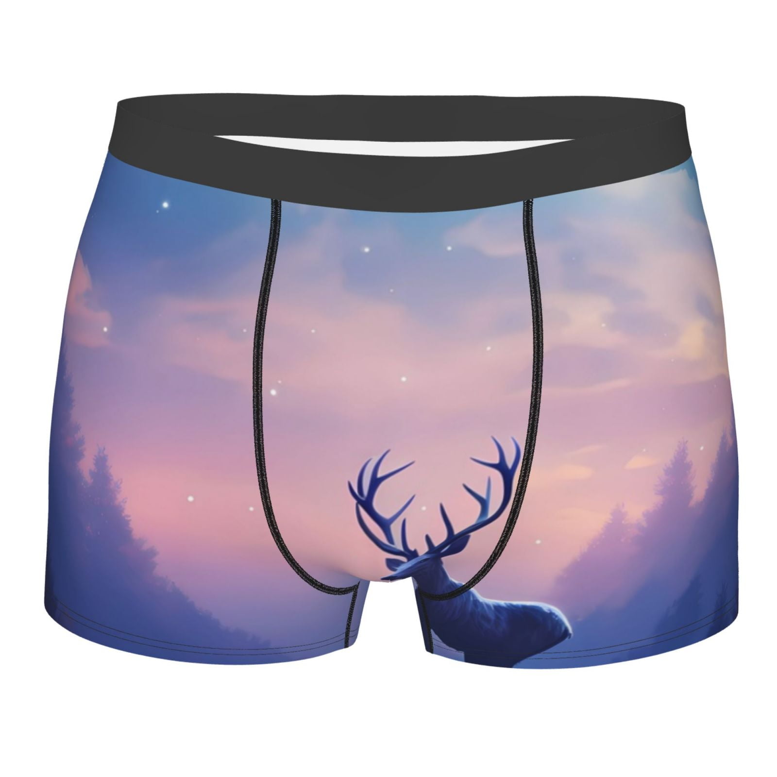 JUNZAN Night Sky Elk Mens Underwear Boxer Briefs for Men’s - Small ...
