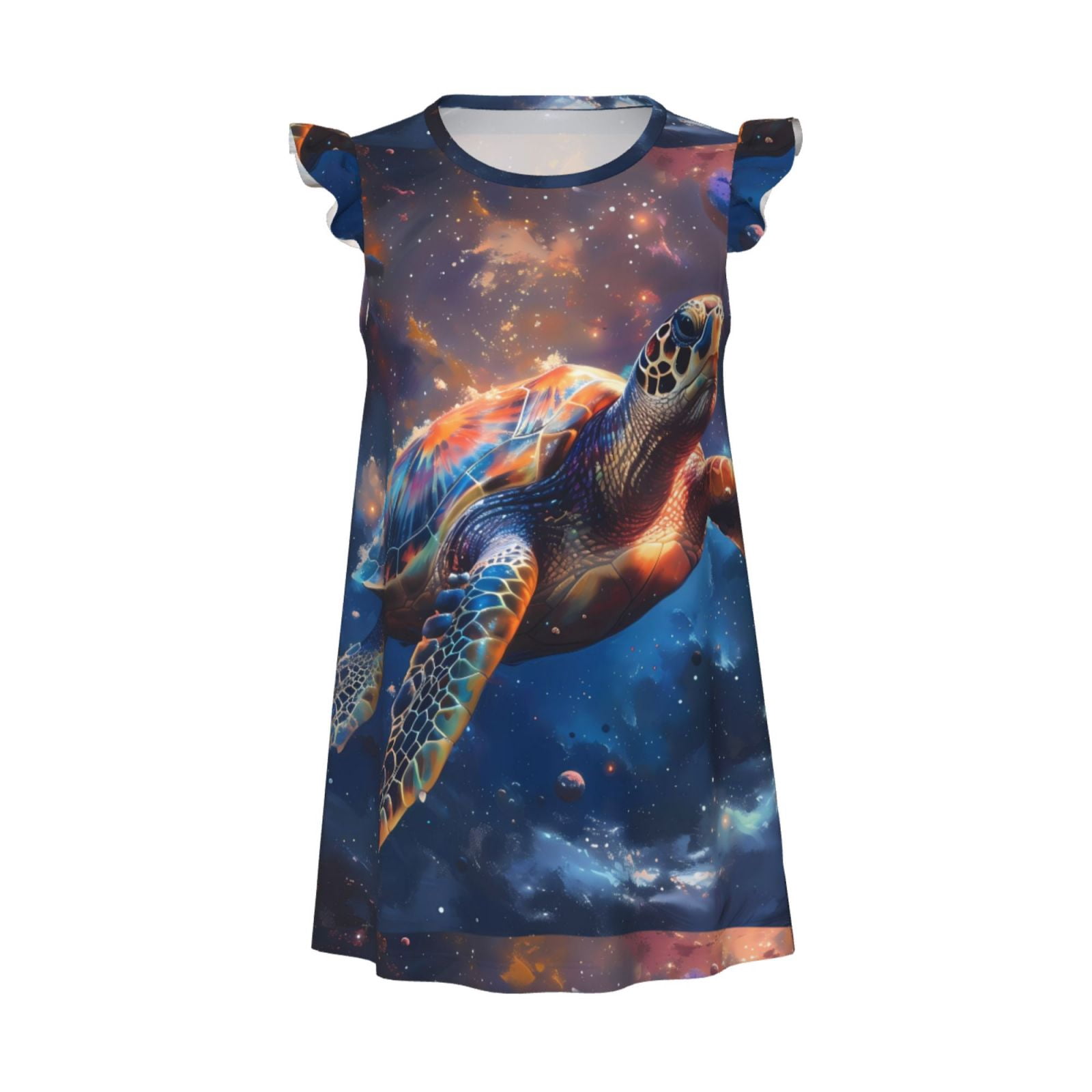 JUNZAN Night Sky Turtle Print Girls Nightgown Pajamas - Soft Toddler ...