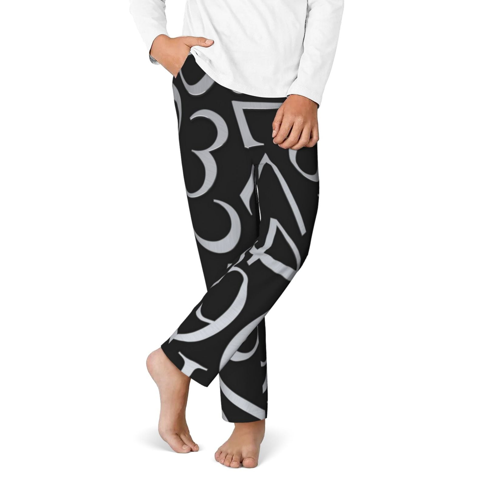 JUNZAN Numbers Pattern Pajama Pants for Boys Girls,Sleep Pants Teens ...