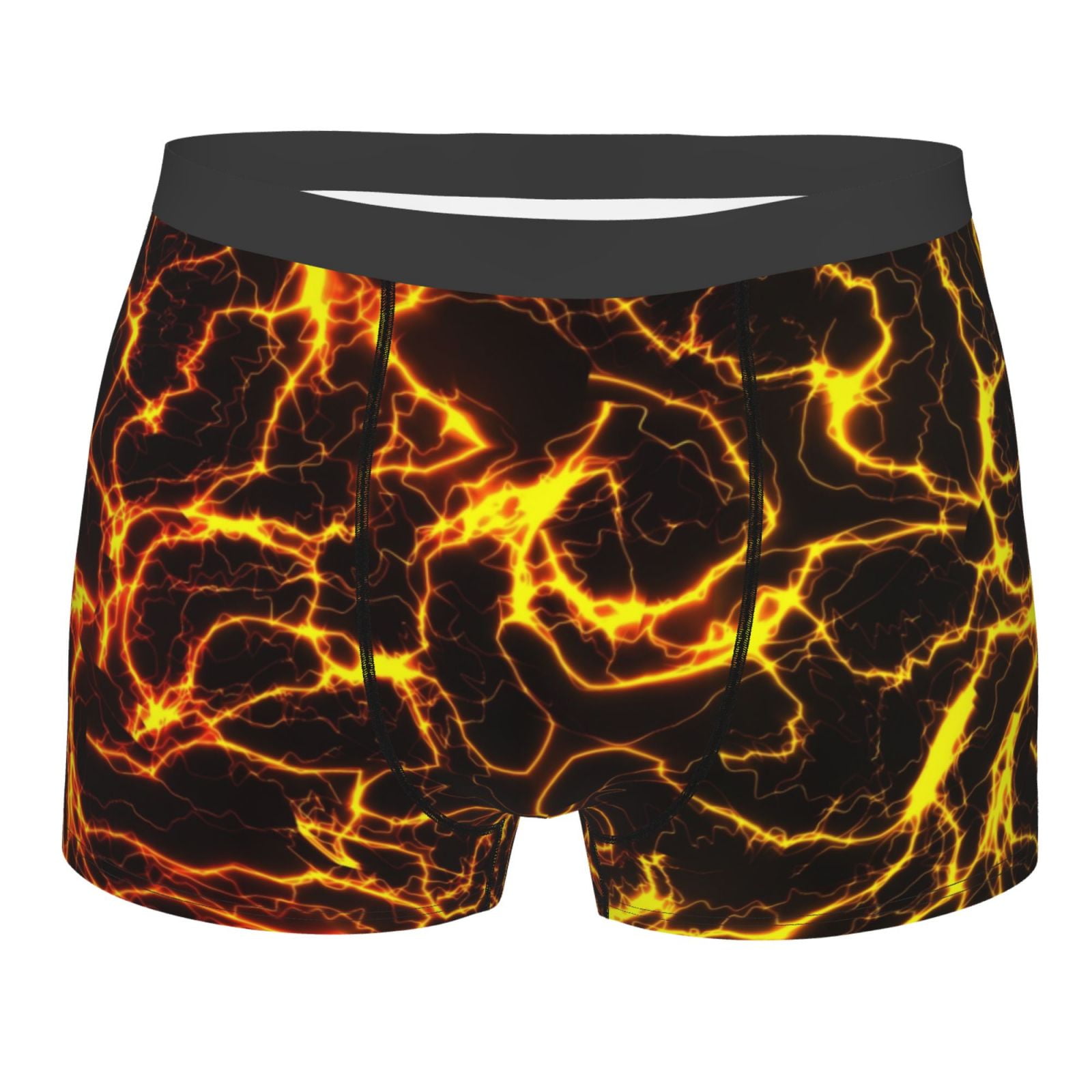 JUNZAN Orange Lightning Mens Underwear Boxer Briefs for Men’s-Large ...