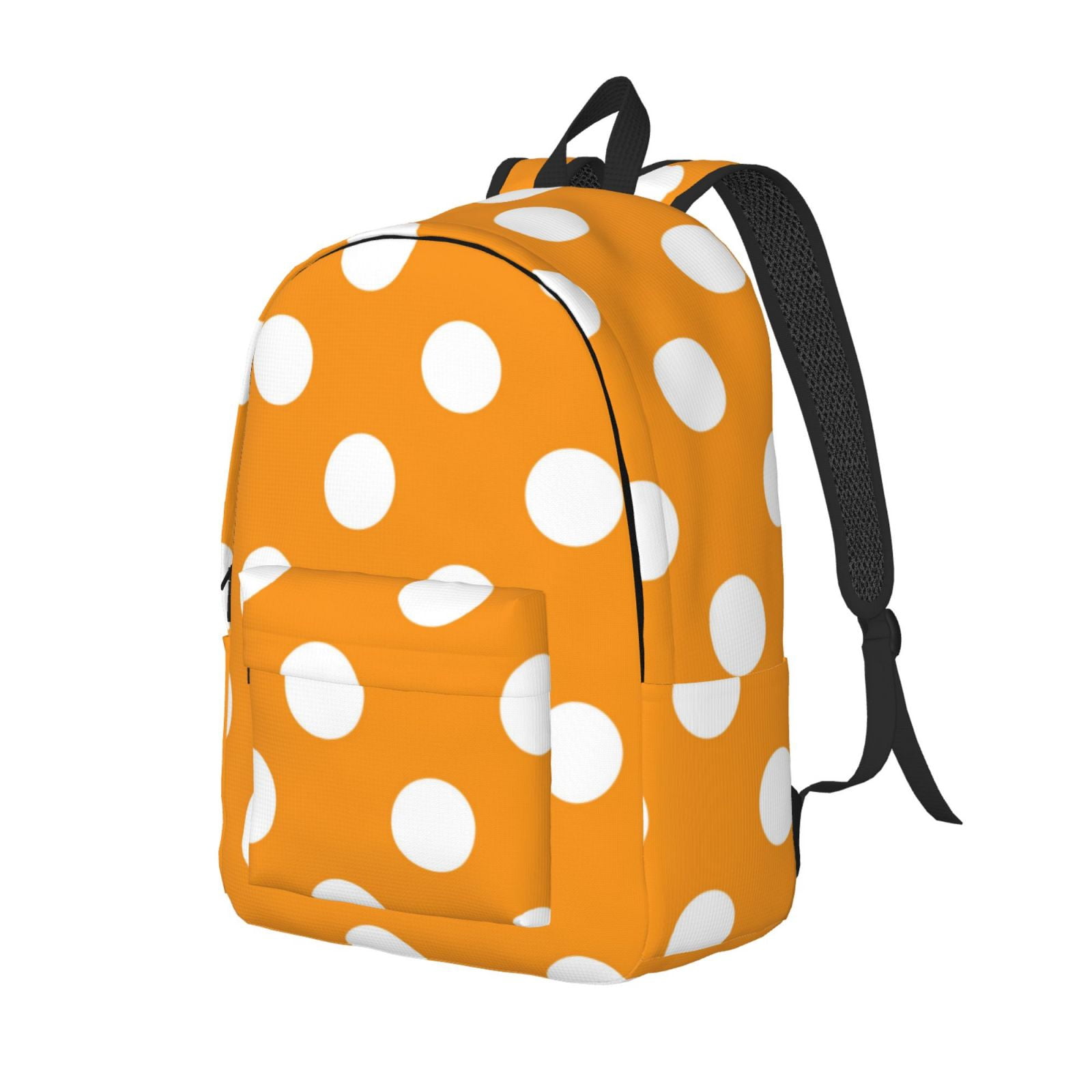 JUNZAN Orange And White Polka Dot Pattern Travel Laptop Backpack for ...