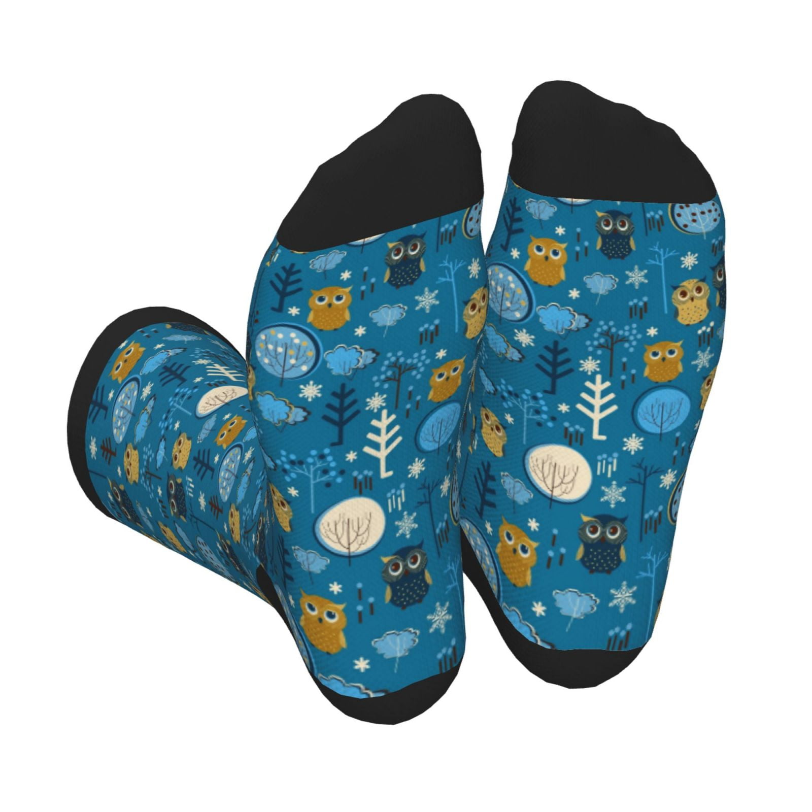 JUNZAN Cute Colorful Owls And Trees Design Fun Novelty Knee Warmer High ...