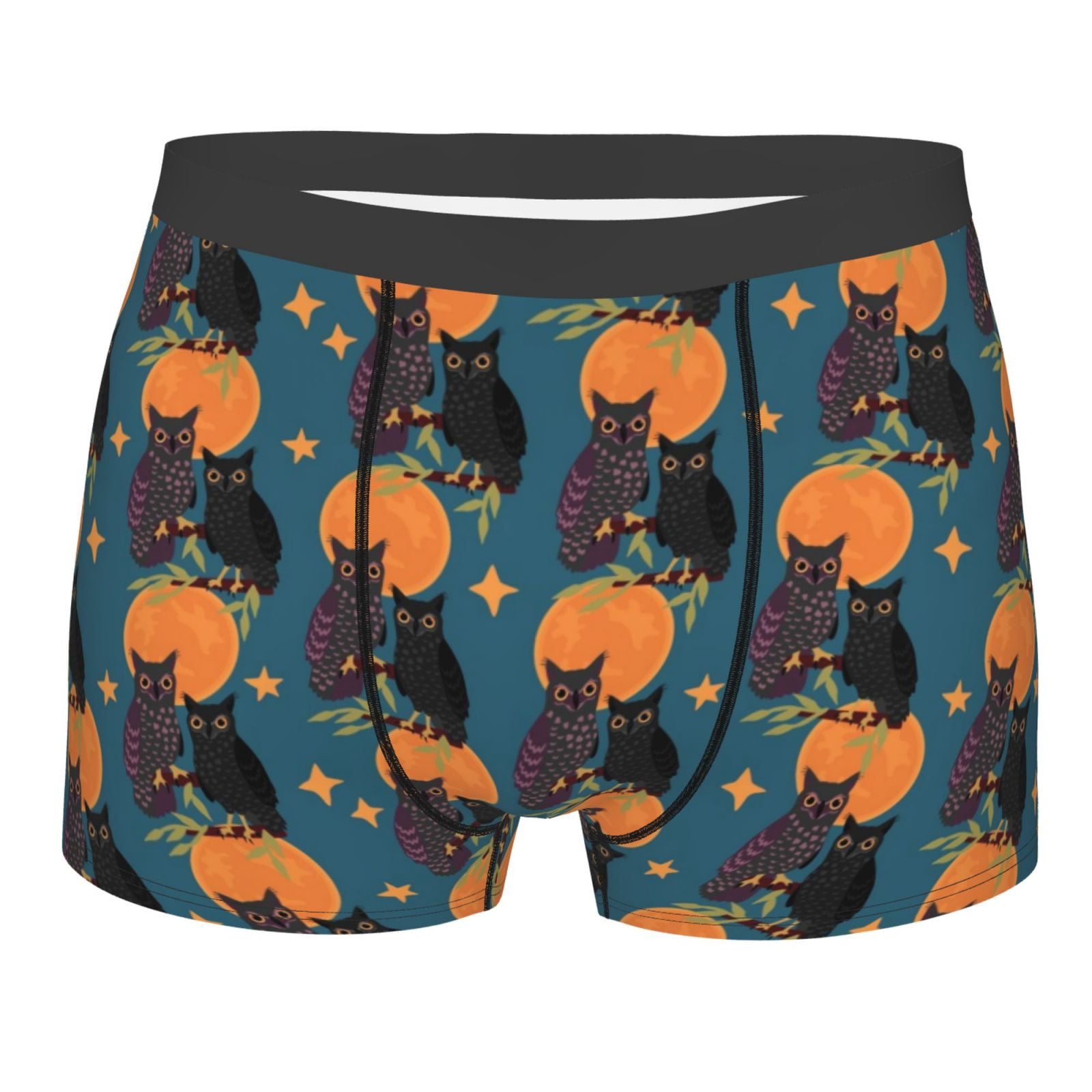 JUNZAN Owls In Cartoon Style Mens Underwear Boxer Briefs for Men’s ...