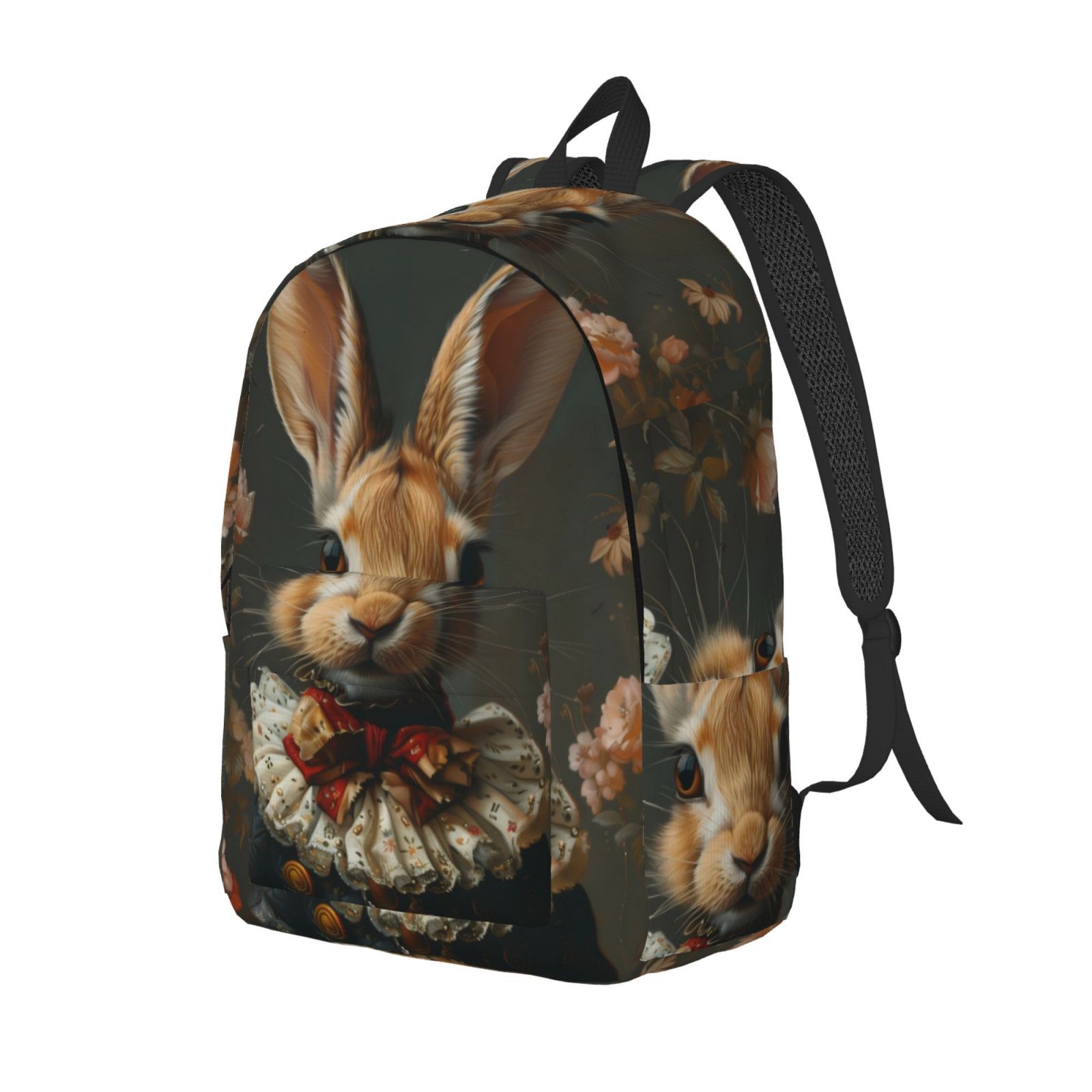 JUNZAN Palatial Style Flower Rabbit Pattern Travel Laptop Backpack for ...