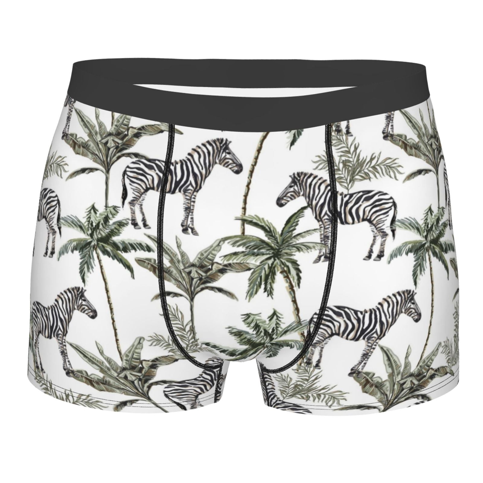 JUNZAN Palm Trees Zebra Mens Underwear Boxer Briefs for Men’s - Large ...