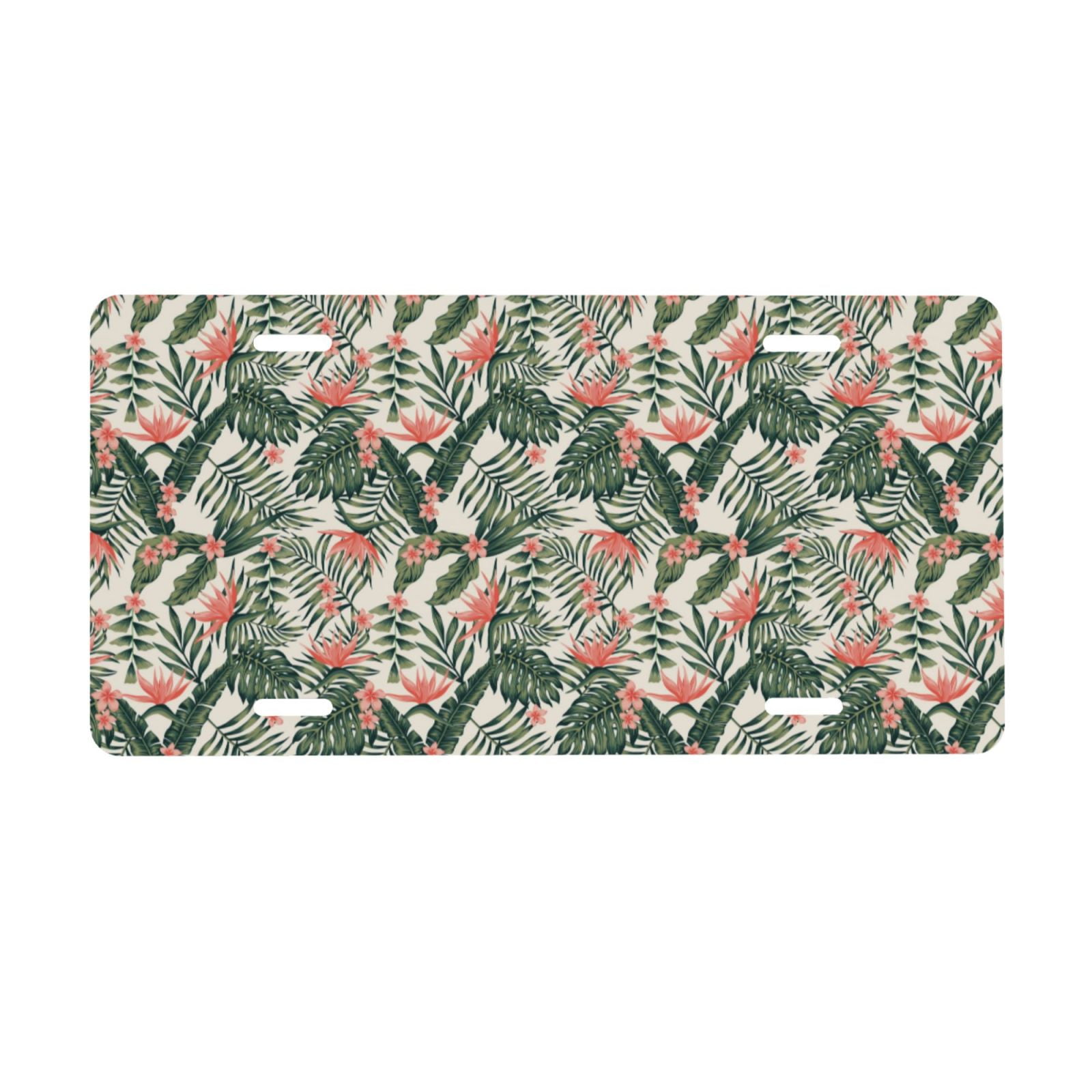 JUNZAN Palm Trees and Tropical Front License Plate Covers Decorative ...