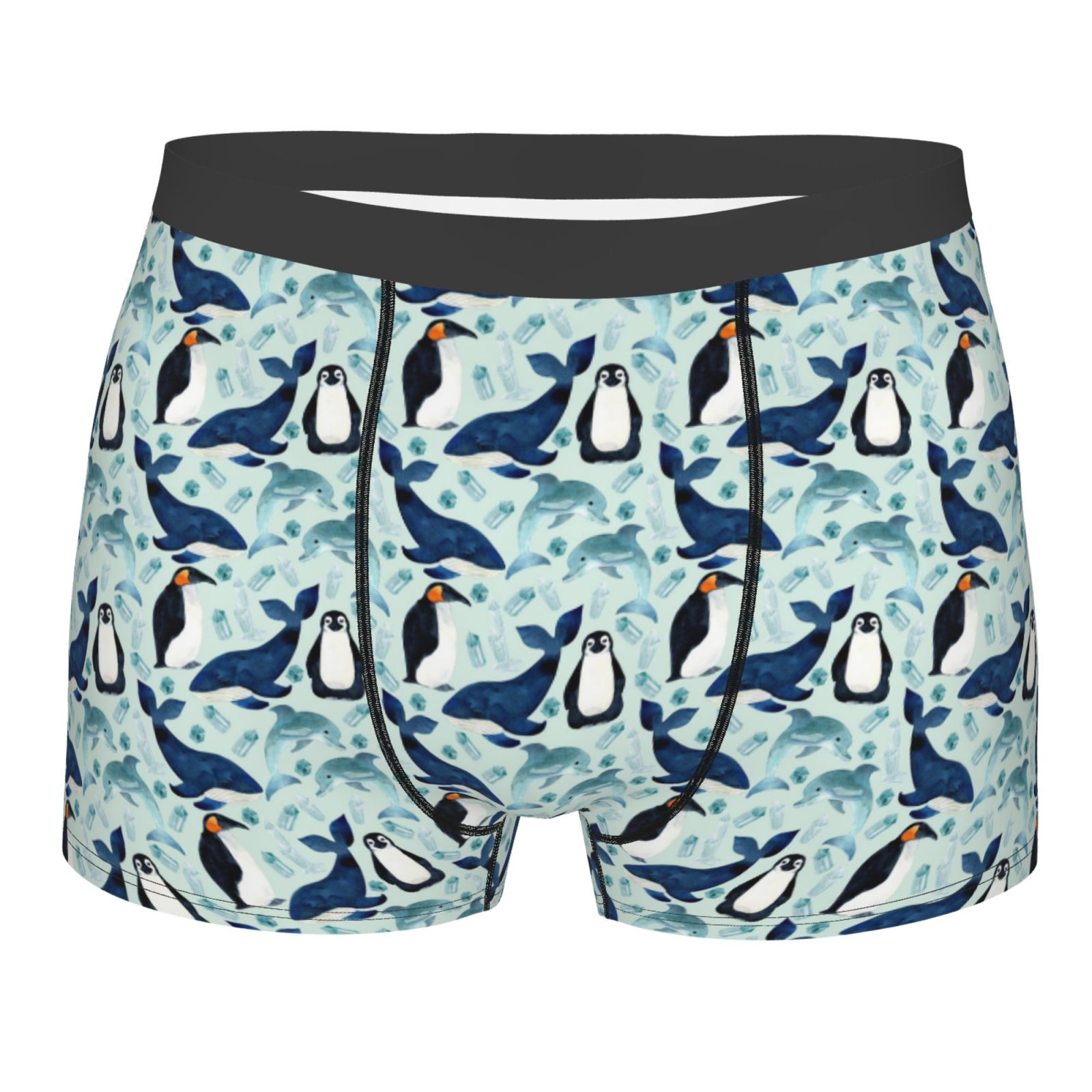 JUNZAN Penguins Dolphins Whales Mens Underwear Boxer Briefs for Men’s ...