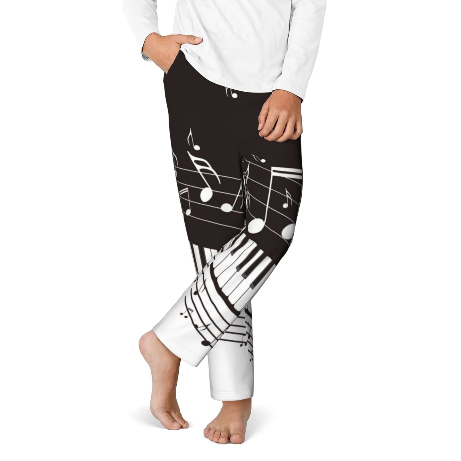 JUNZAN Piano Keys With Musical Notes Pattern Pajama Pants for Boys ...