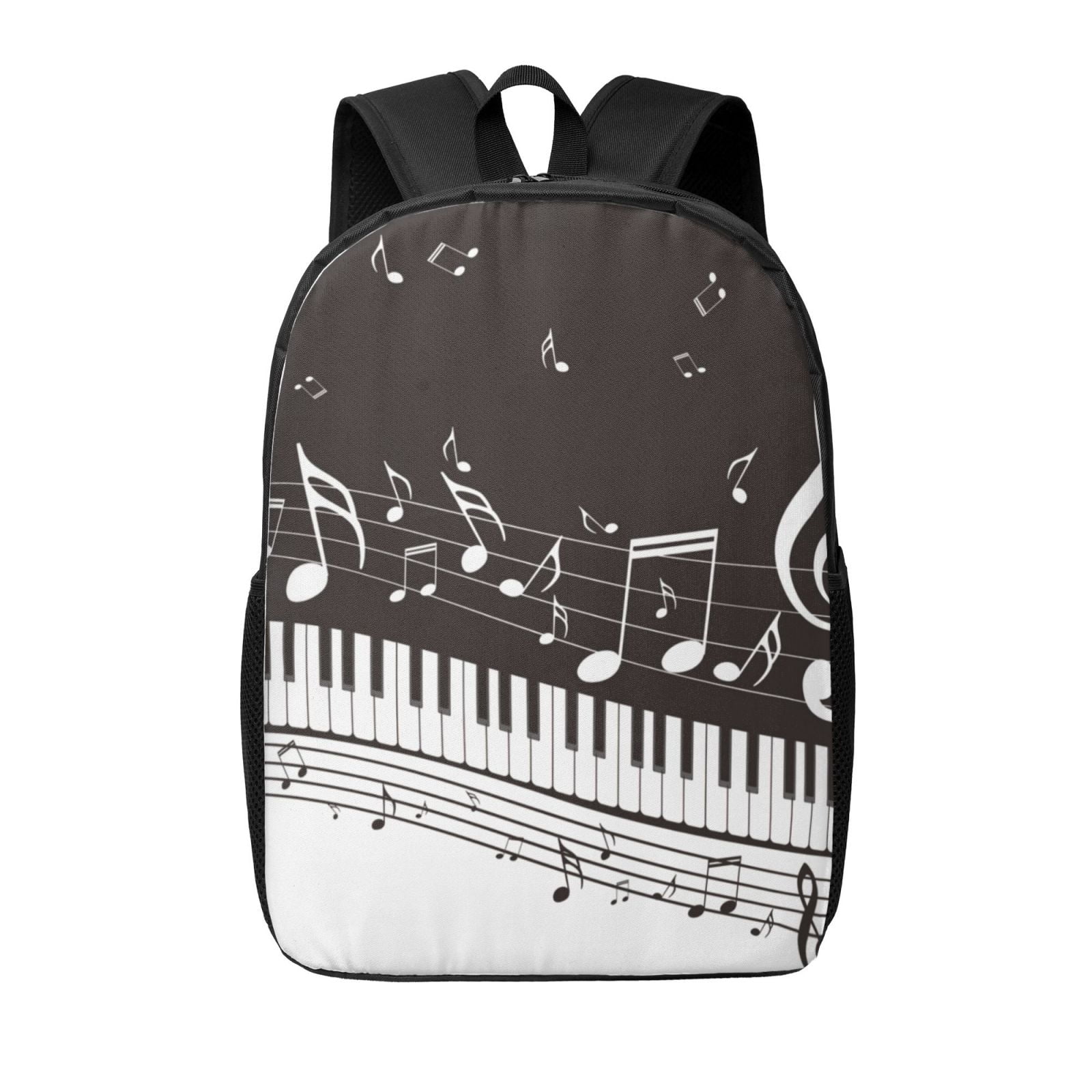 JUNZAN Piano Keys With Musical Notes Pattern Travel Laptop Backpack for ...