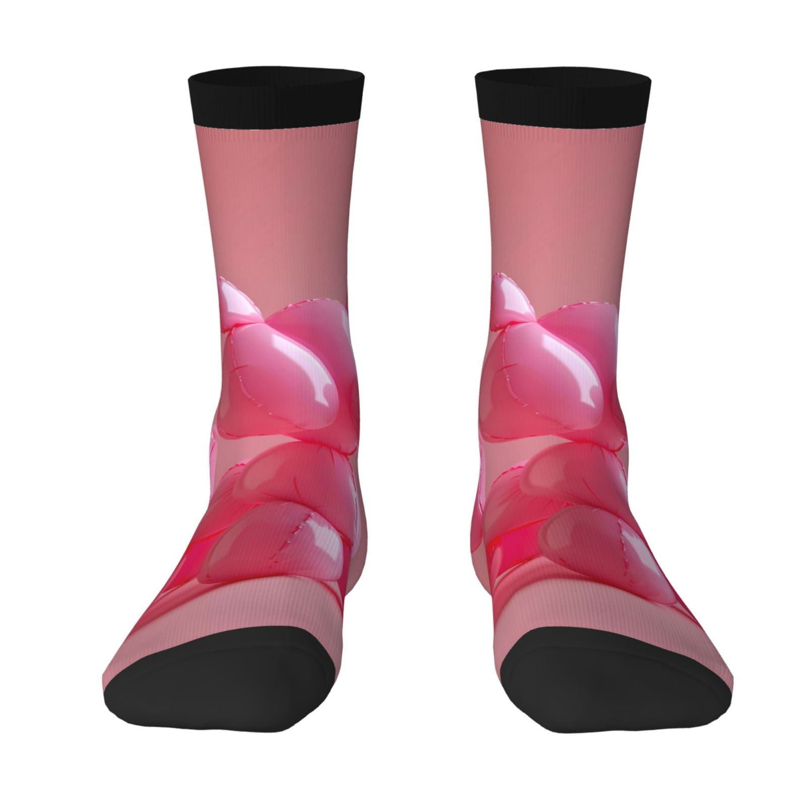 JUNZAN Pink Balloon Puppy Art Mens Funny Socks for Men Women Colorful ...