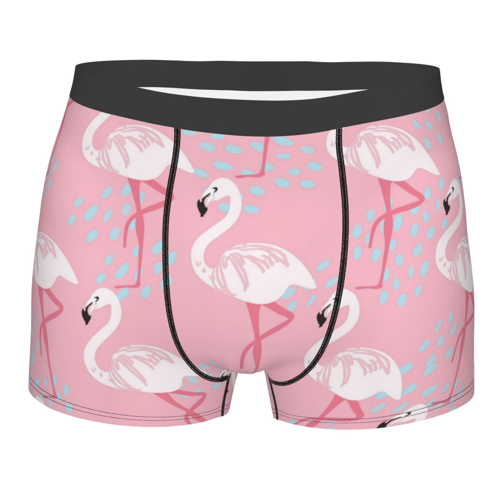 JUNZAN Pink Flamingo Mens Underwear Boxer Briefs for Men’s - Medium ...