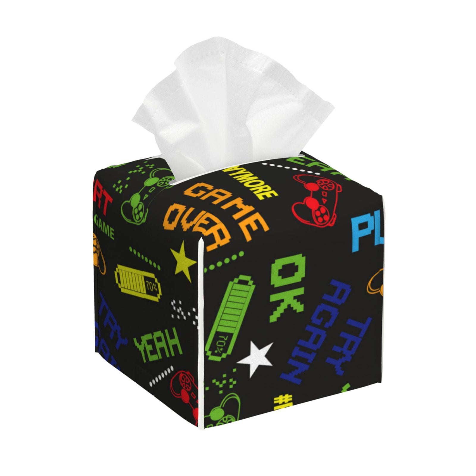 JUNZAN Pixel Game for Tissue Box Cover Holder, Square Facial Tissue ...