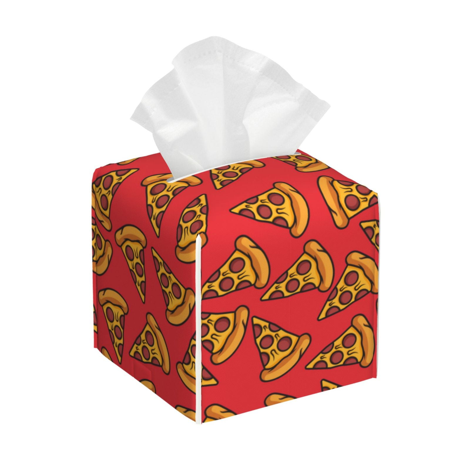 JUNZAN Pizza Cartoon for Tissue Box Cover Holder, Square Facial Tissue ...