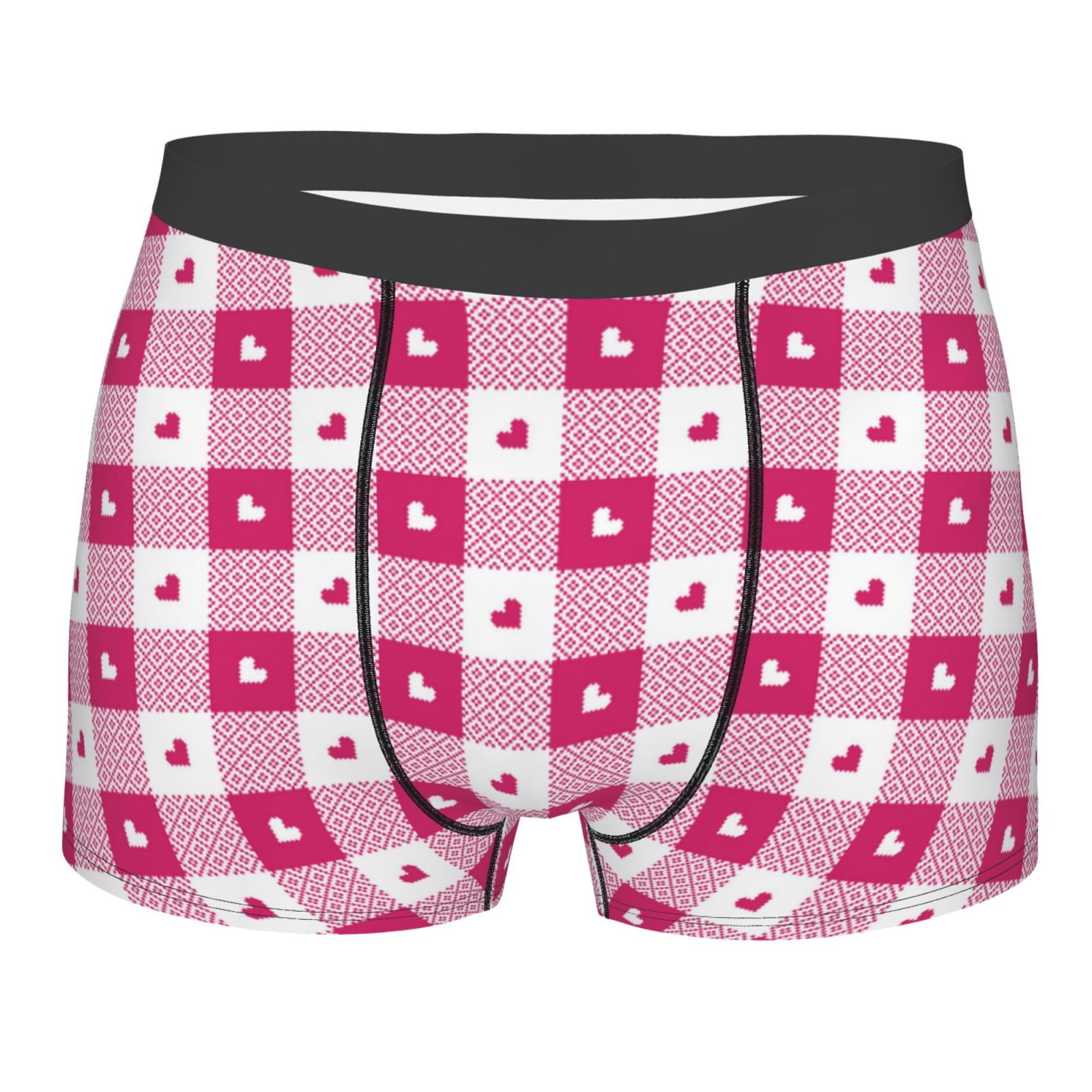 JUNZAN Plaid Heart Mens Underwear Boxer Briefs for Men’s - Medium ...