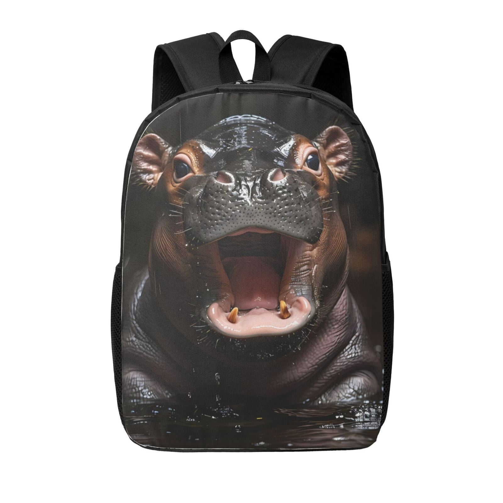 JUNZAN Playful Baby Hippo Splash Pattern Travel Laptop Backpack for Men ...