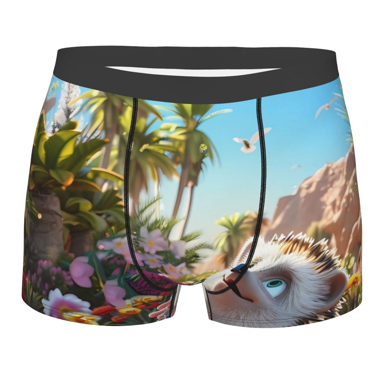 JUNZAN Playful Hedgehog Forest Pond Mens Underwear Boxer Briefs for Men ...
