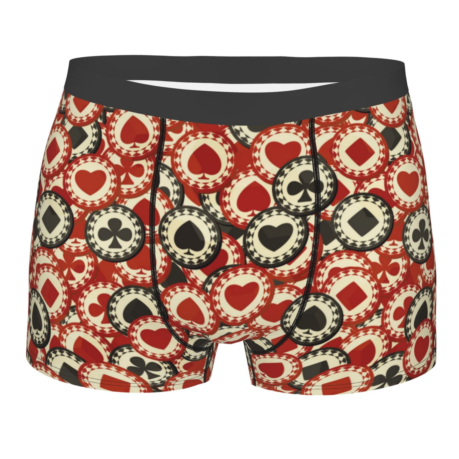JUNZAN Poker Chips Mens Underwear Boxer Briefs for Men’s - Medium ...