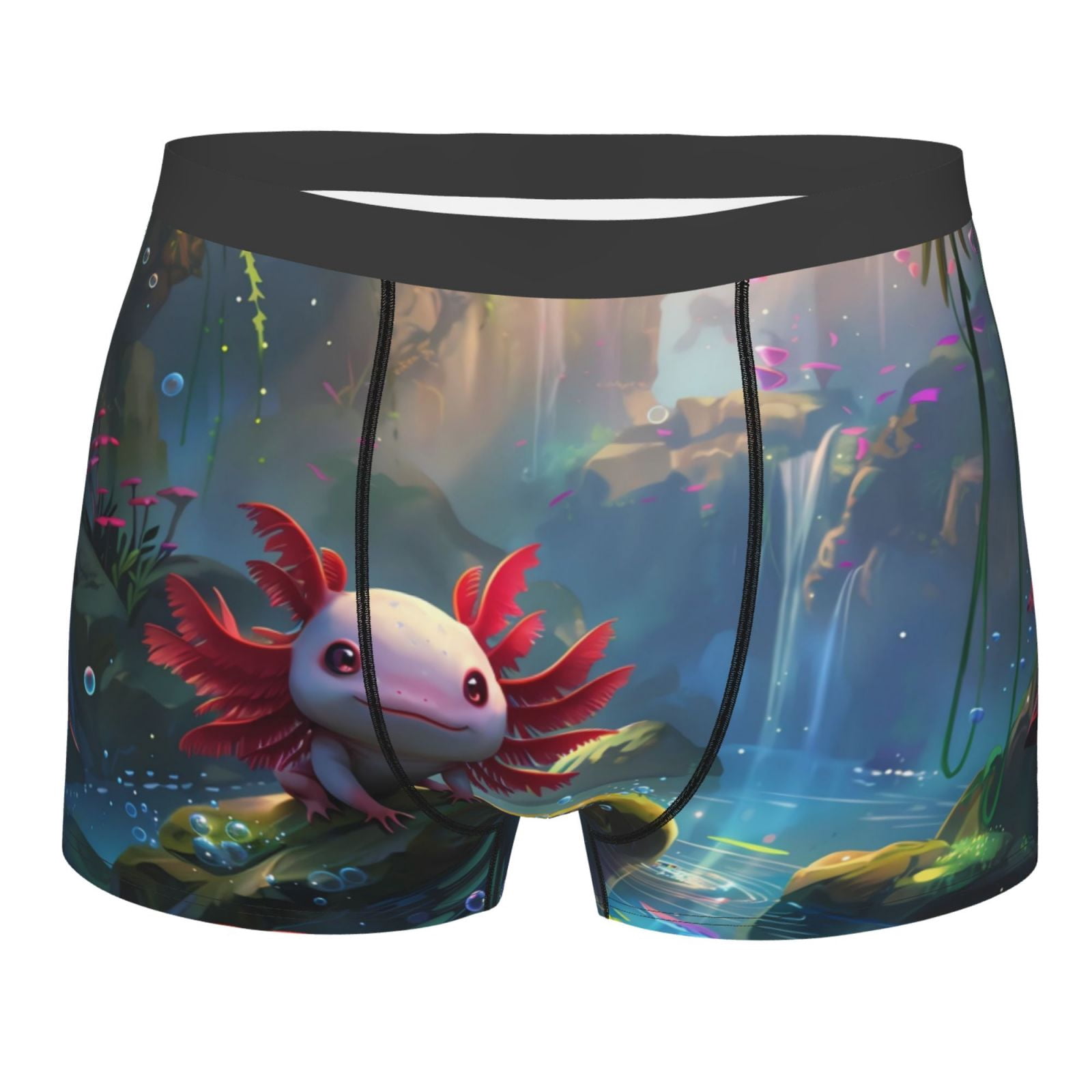 JUNZAN Pond Cute Axolotl Mens Underwear Boxer Briefs for Men’s - XX ...