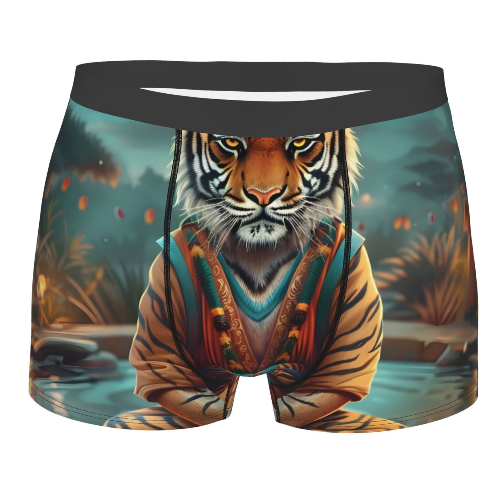 JUNZAN Pond Meditating Tiger Mens Underwear Boxer Briefs for Men’s ...