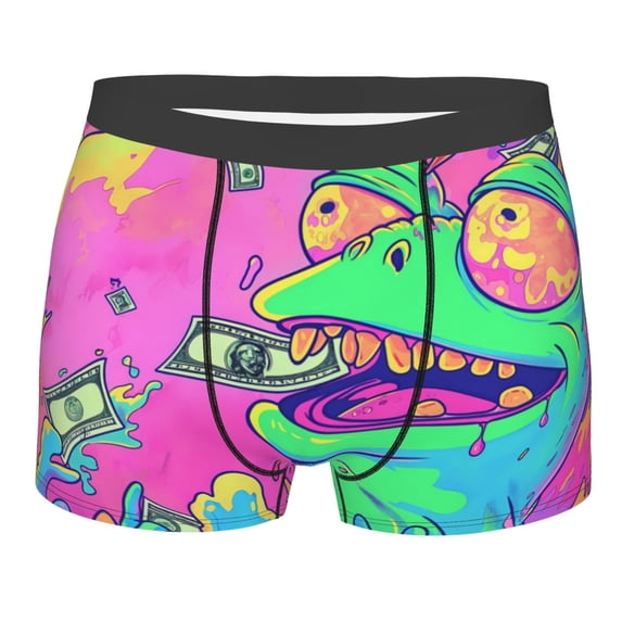JUNZAN Psychedelic Cartoon Frog Mens Underwear Boxer Briefs for Men’s ...