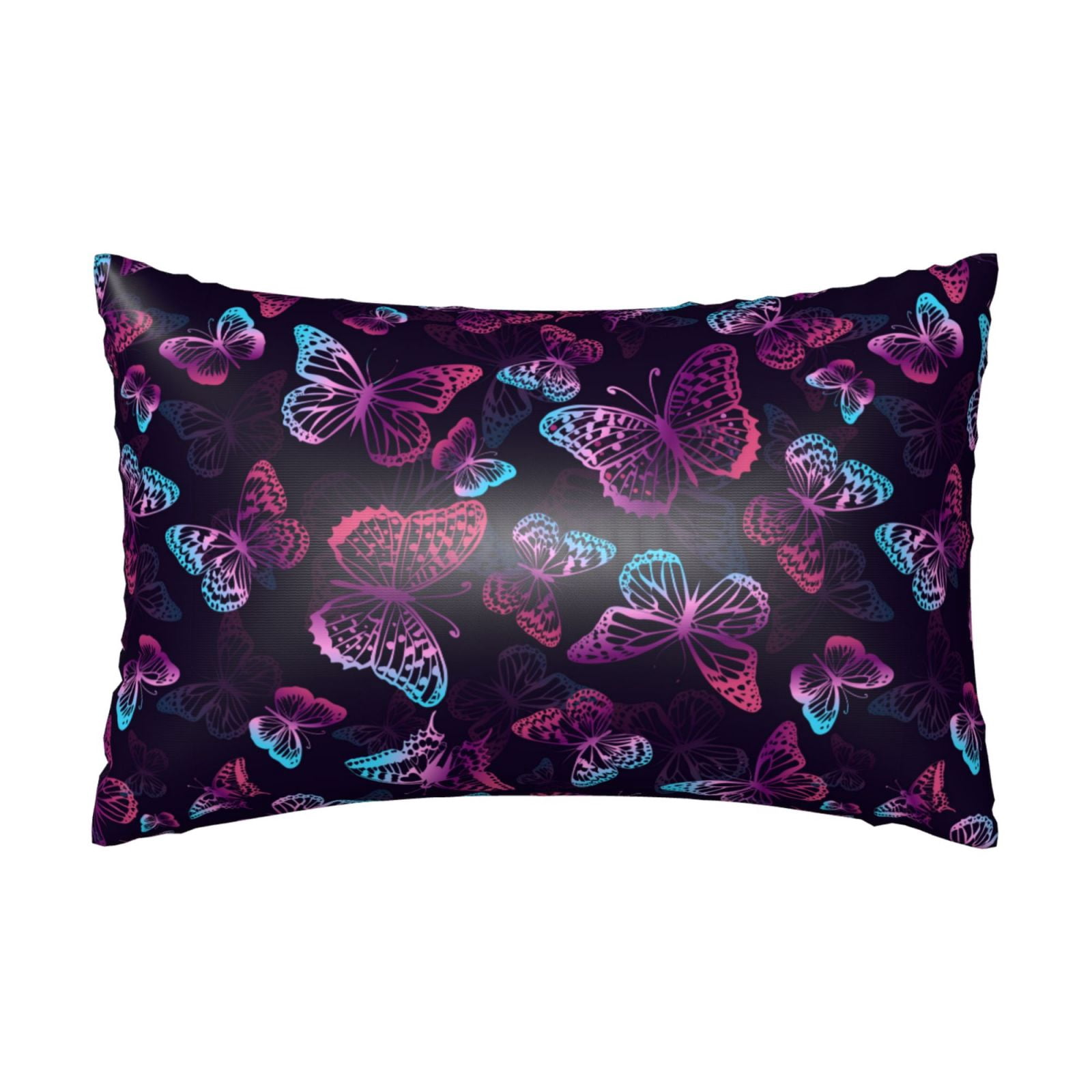 JUNZAN Purple Butterfly Silk Pillowcase for Hair and Skin,Cooling Sleep ...