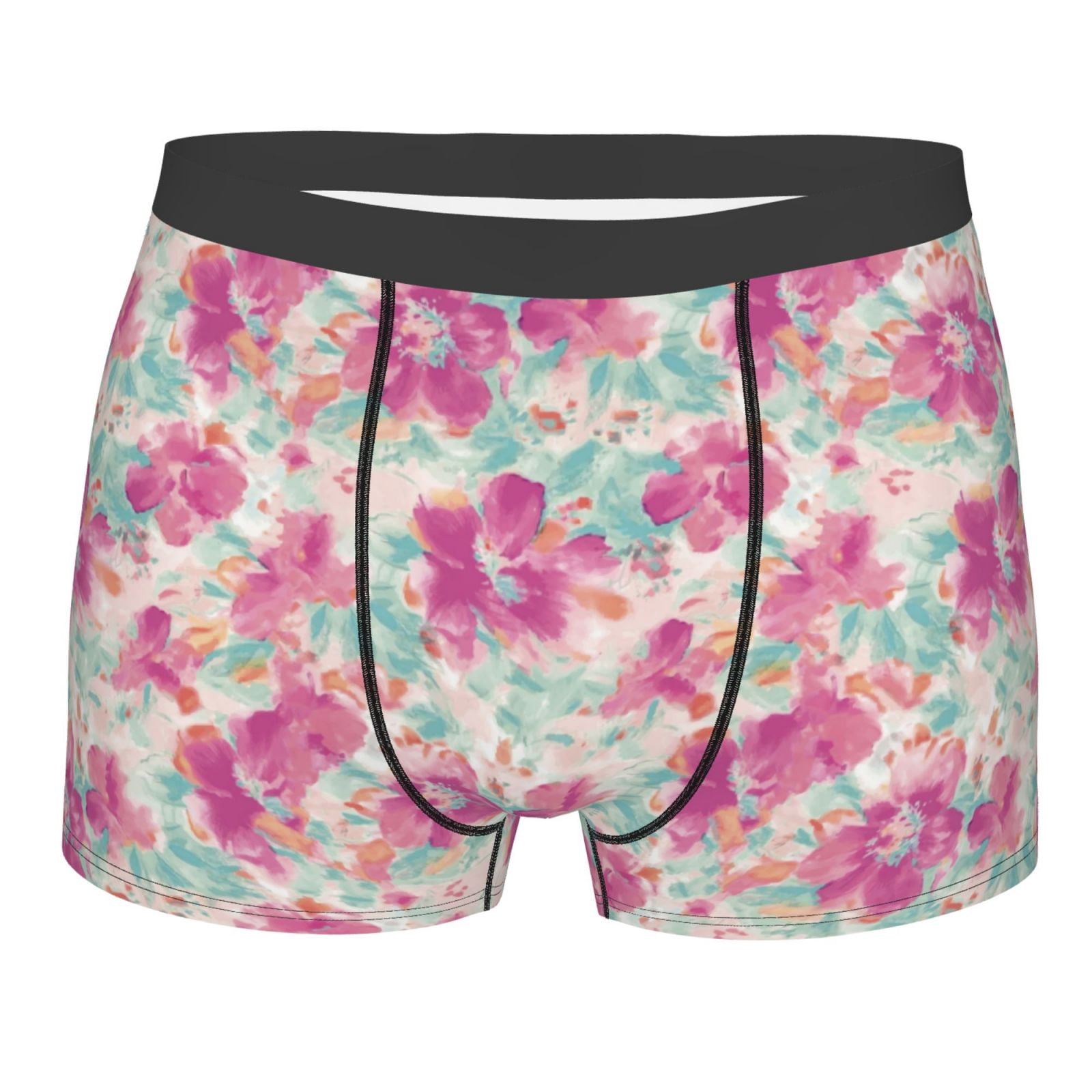 JUNZAN Purple Watercolor Flowers Mens Underwear Boxer Briefs for Men’s ...