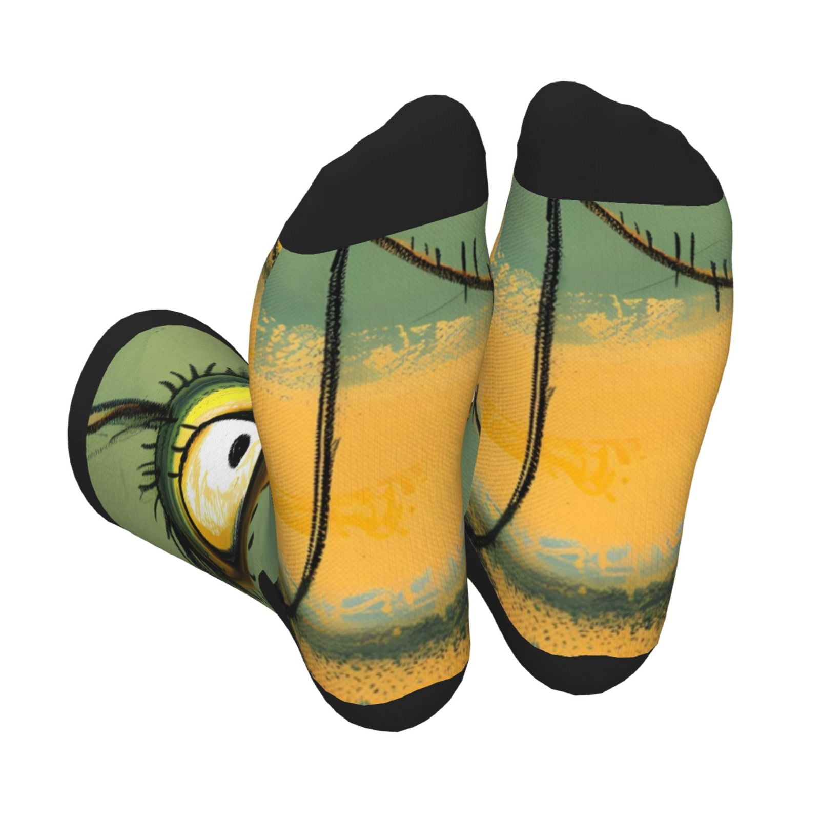 JUNZAN Quirky Cartoon 123 Design Fun Novelty Knee Warmer High Socks ...