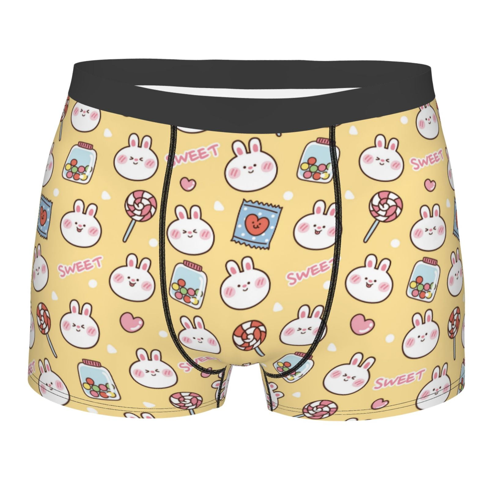 JUNZAN Rabbit And Candy Mens Underwear Boxer Briefs for Men’s - Medium ...