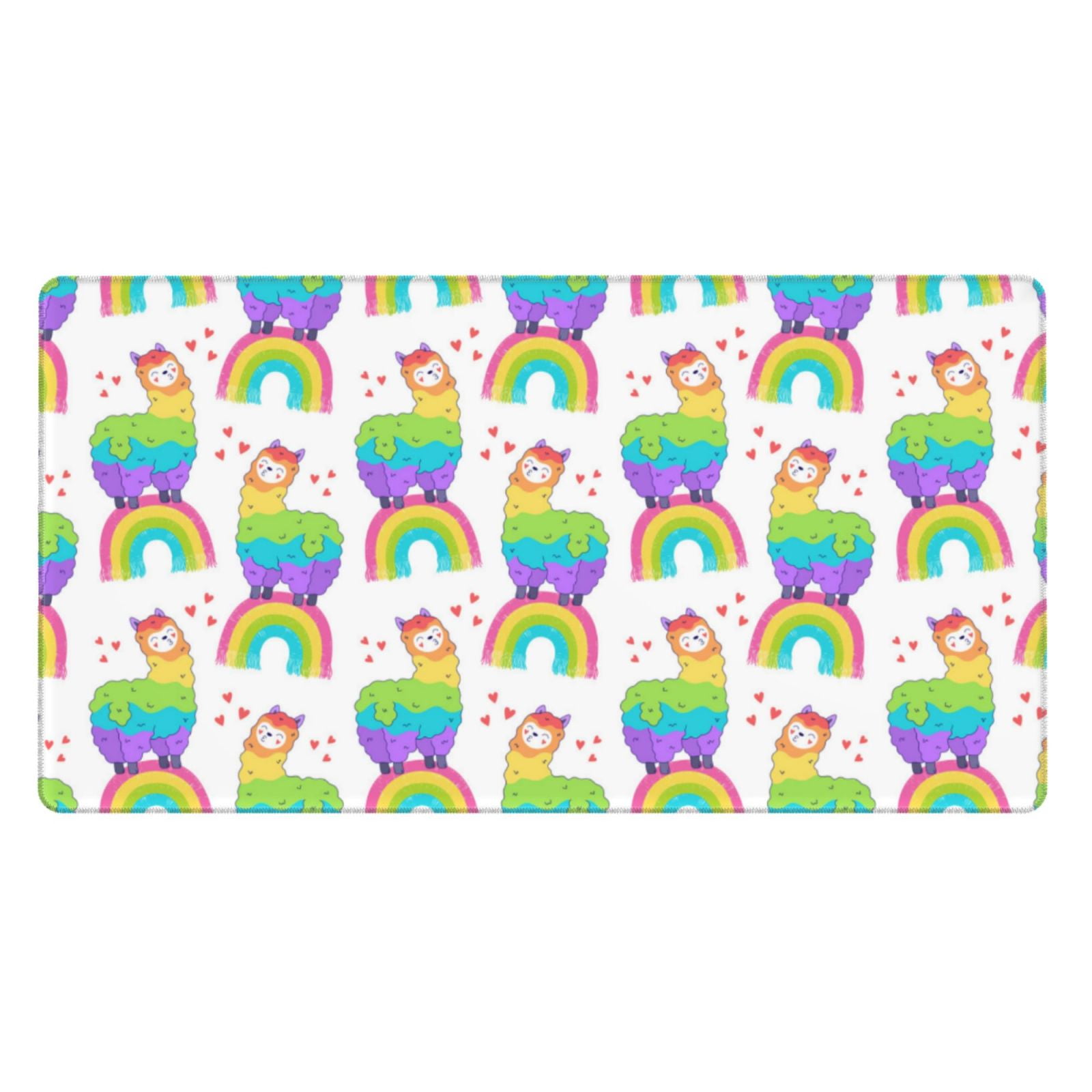JUNZAN Rainbow Llama Extra Large Mouse Pad for Boys Girl Men Women ...
