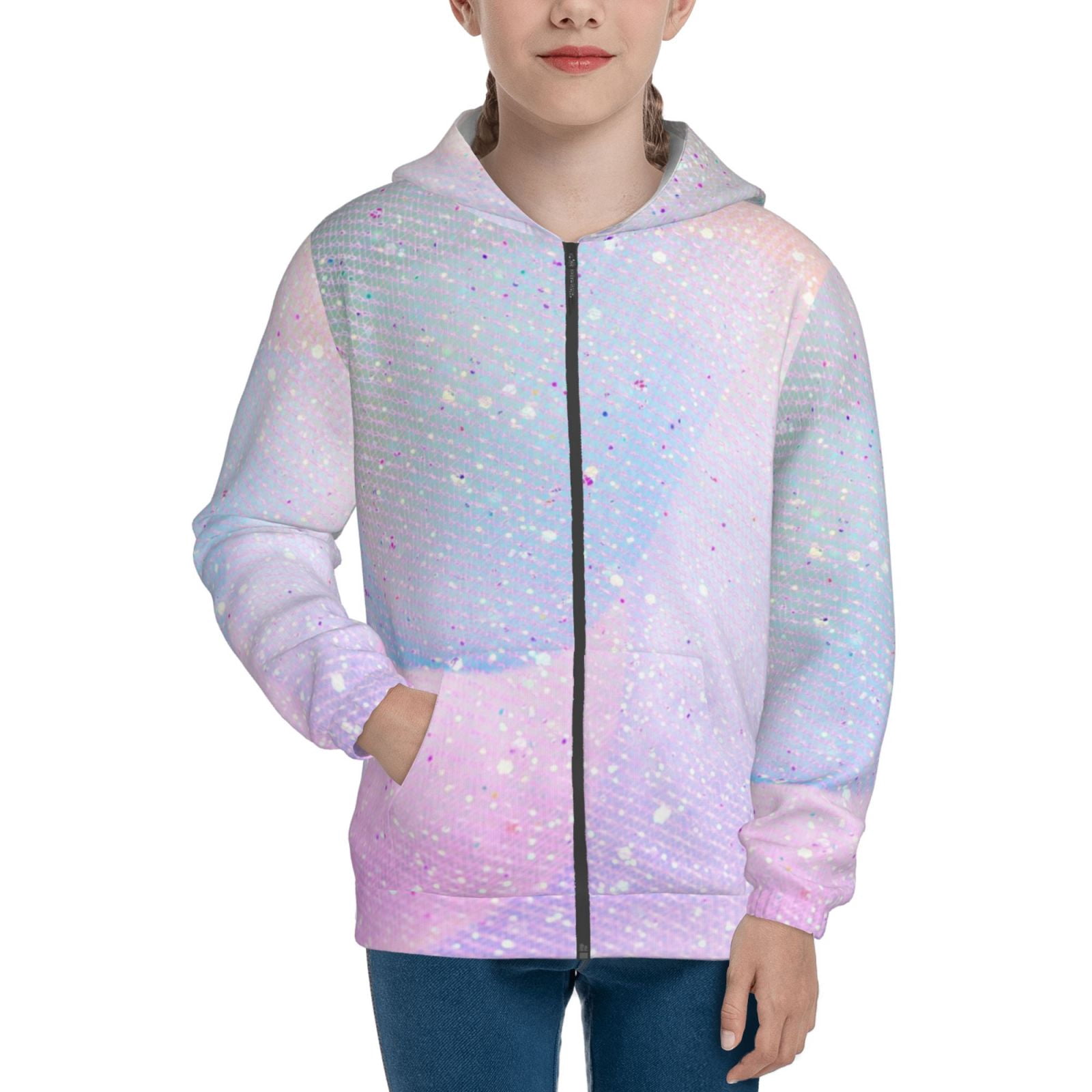 JUNZAN Rainbow Print Kids Zip Up Hoodies Long Sleeve for Boys or Girls ...