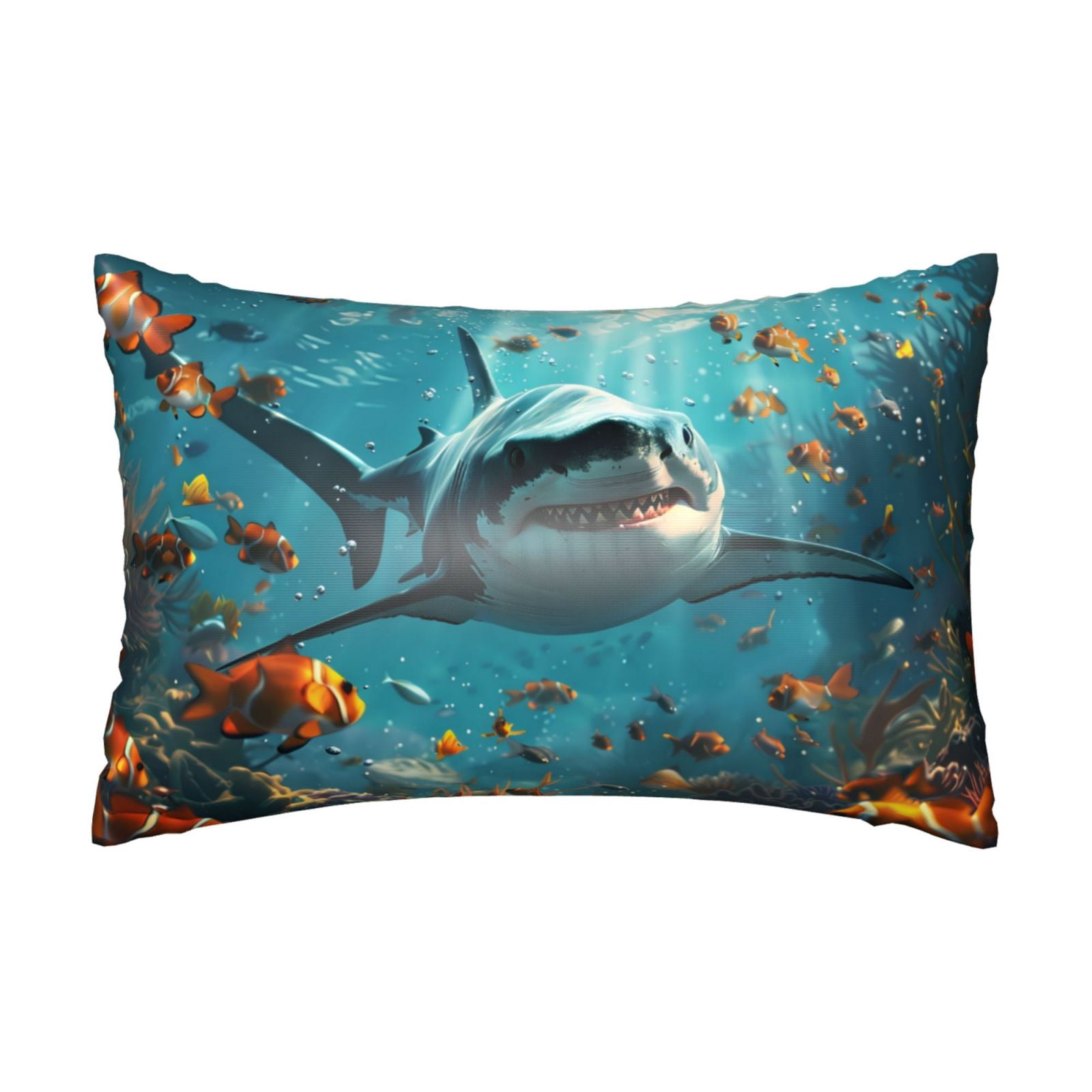 JUNZAN Realistic Ocean Shark Silk Pillowcase for Hair and Skin,Cooling ...