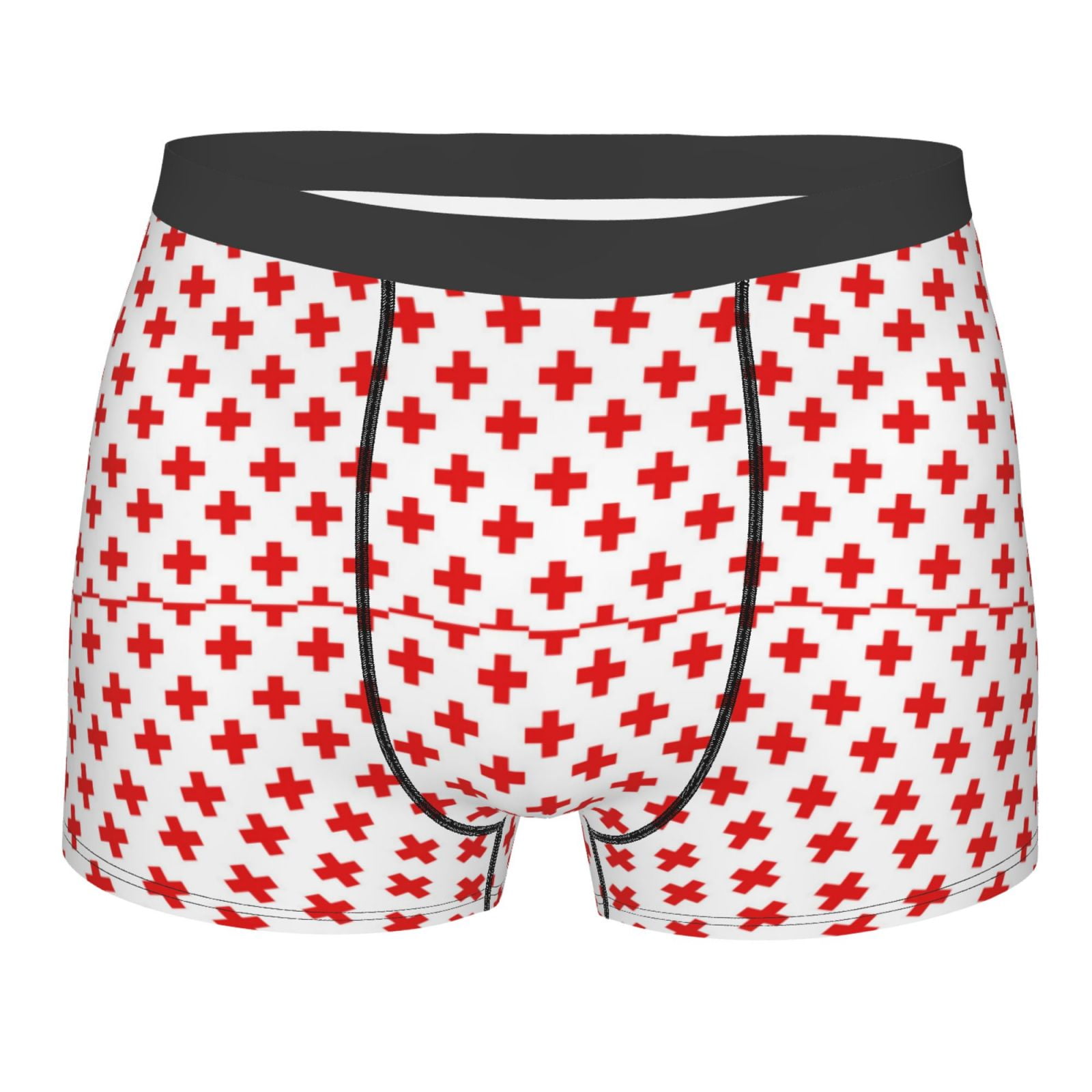 JUNZAN Red Cross Mens Underwear Boxer Briefs for Men’s - Medium ...