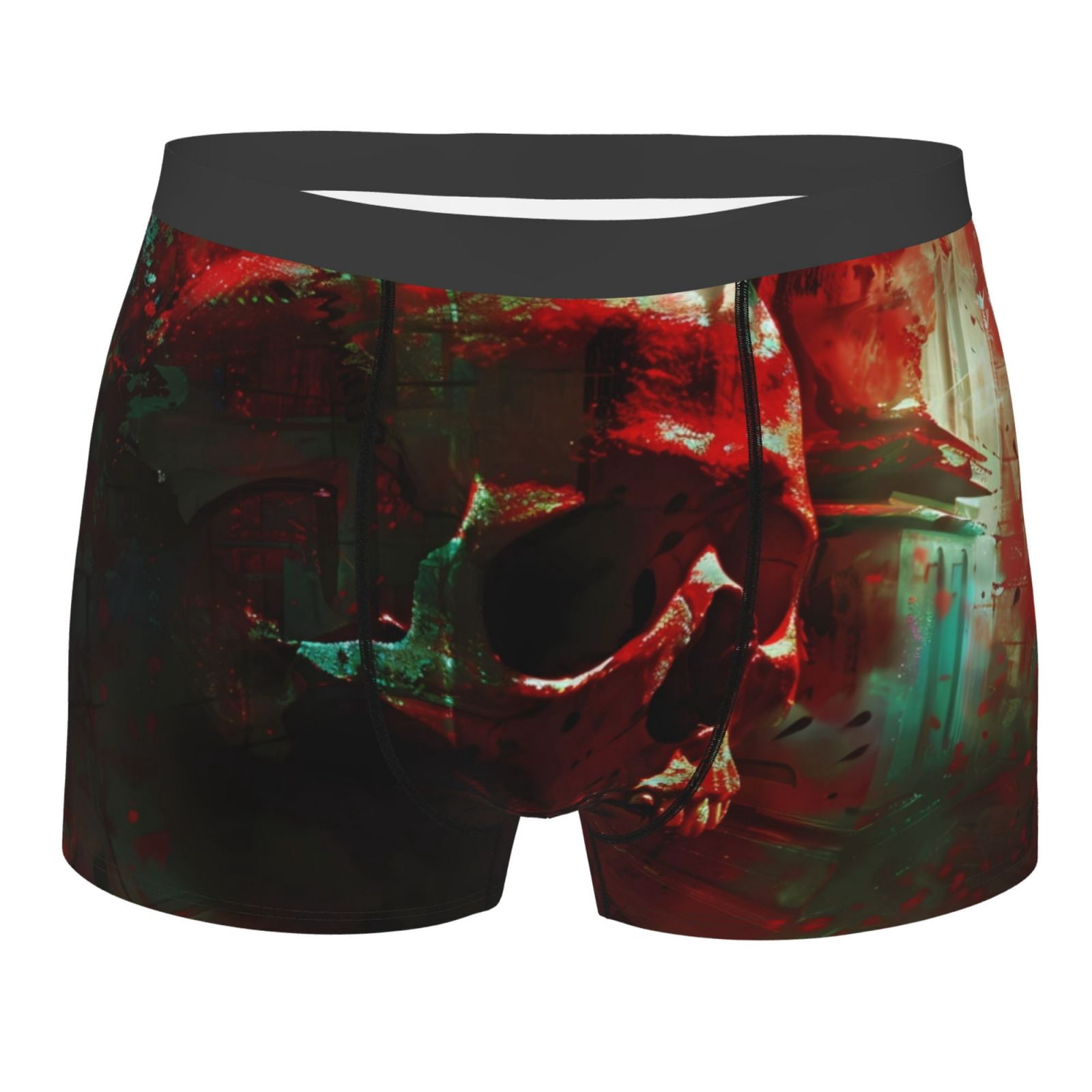 JUNZAN Red Dark Skull Abstract Mens Underwear Boxer Briefs for Men’s ...