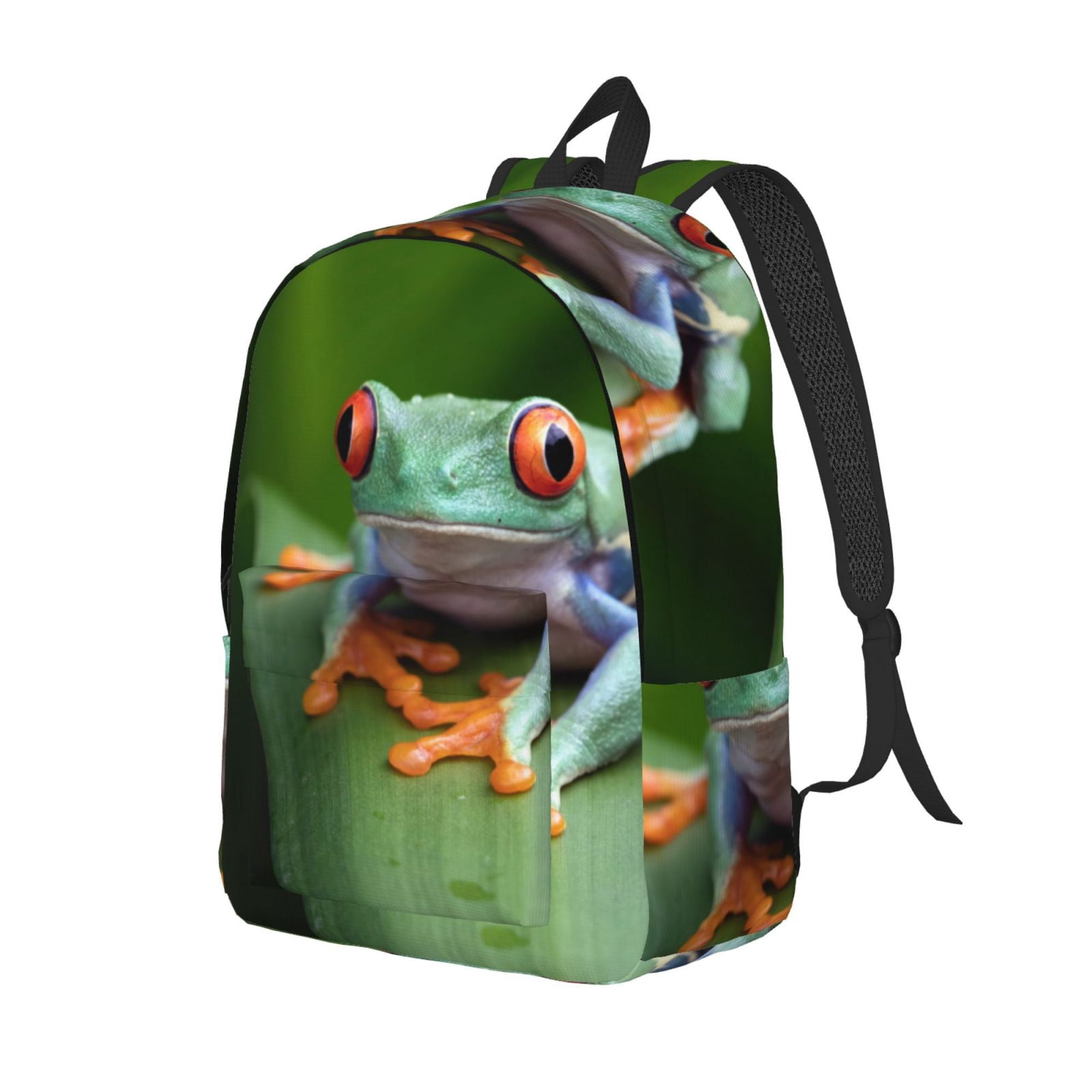 JUNZAN Red-Eyed Tree Frog Pattern Travel Laptop Backpack for Men Women ...