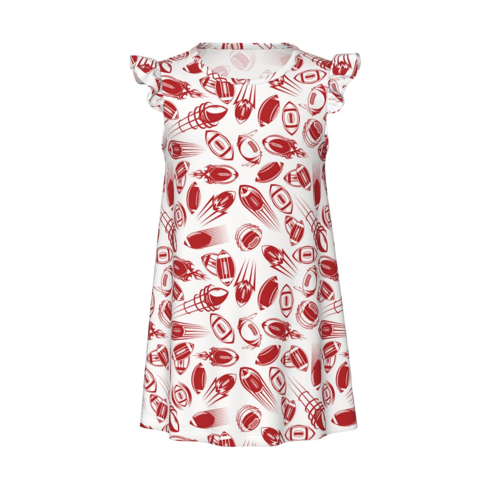 JUNZAN Red Football Print Girls Nightgown Pajamas - Soft Toddler ...