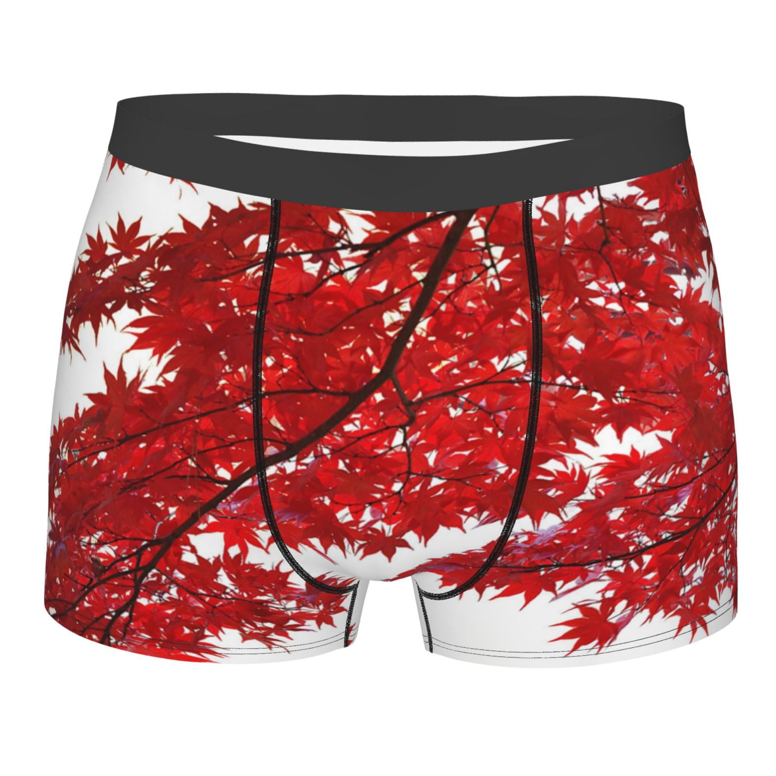 JUNZAN Red Maple Leaf Mens Underwear Boxer Briefs for Men’s-Large ...