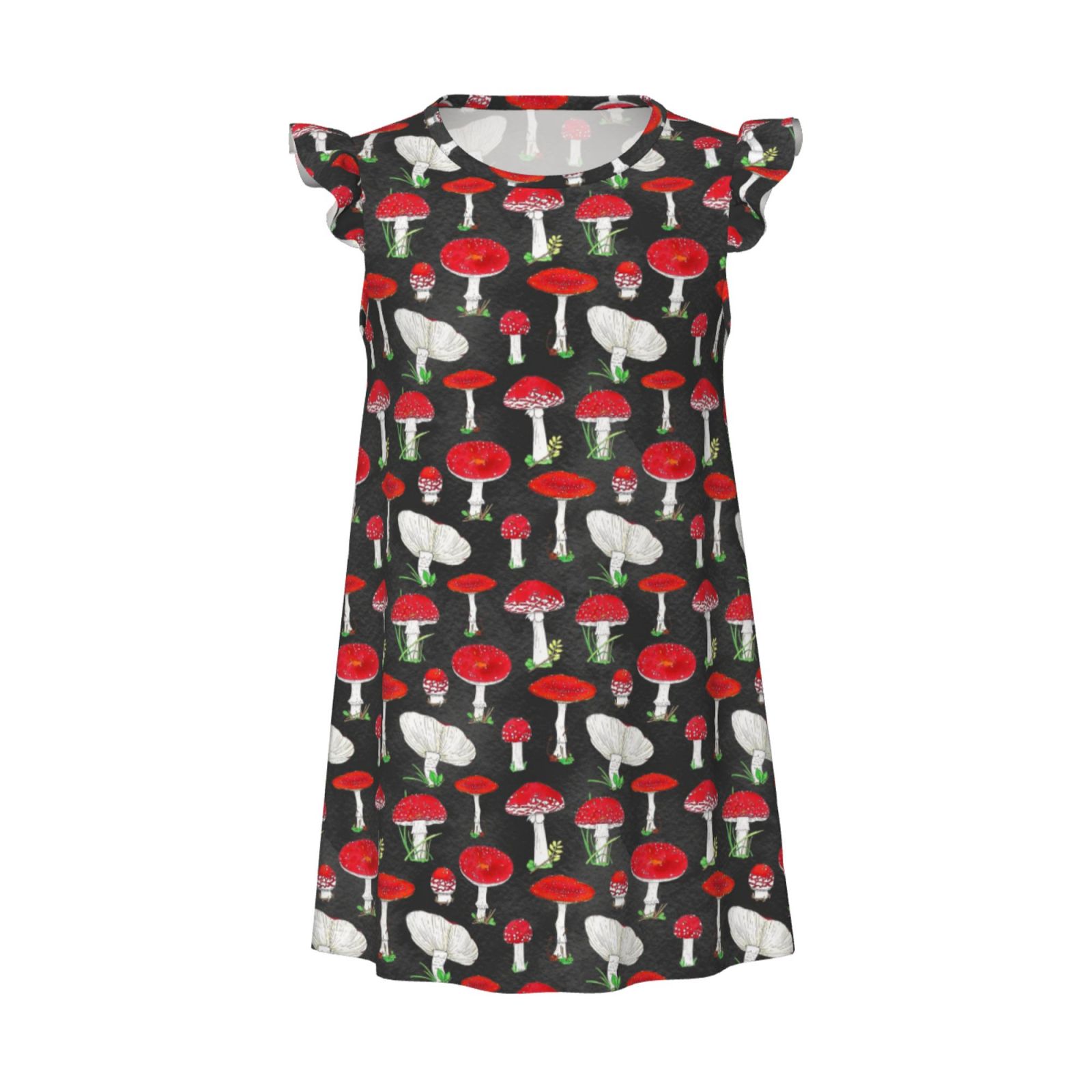 JUNZAN Red Mushrooms Print Girls Nightgown Pajamas - Soft Toddler ...
