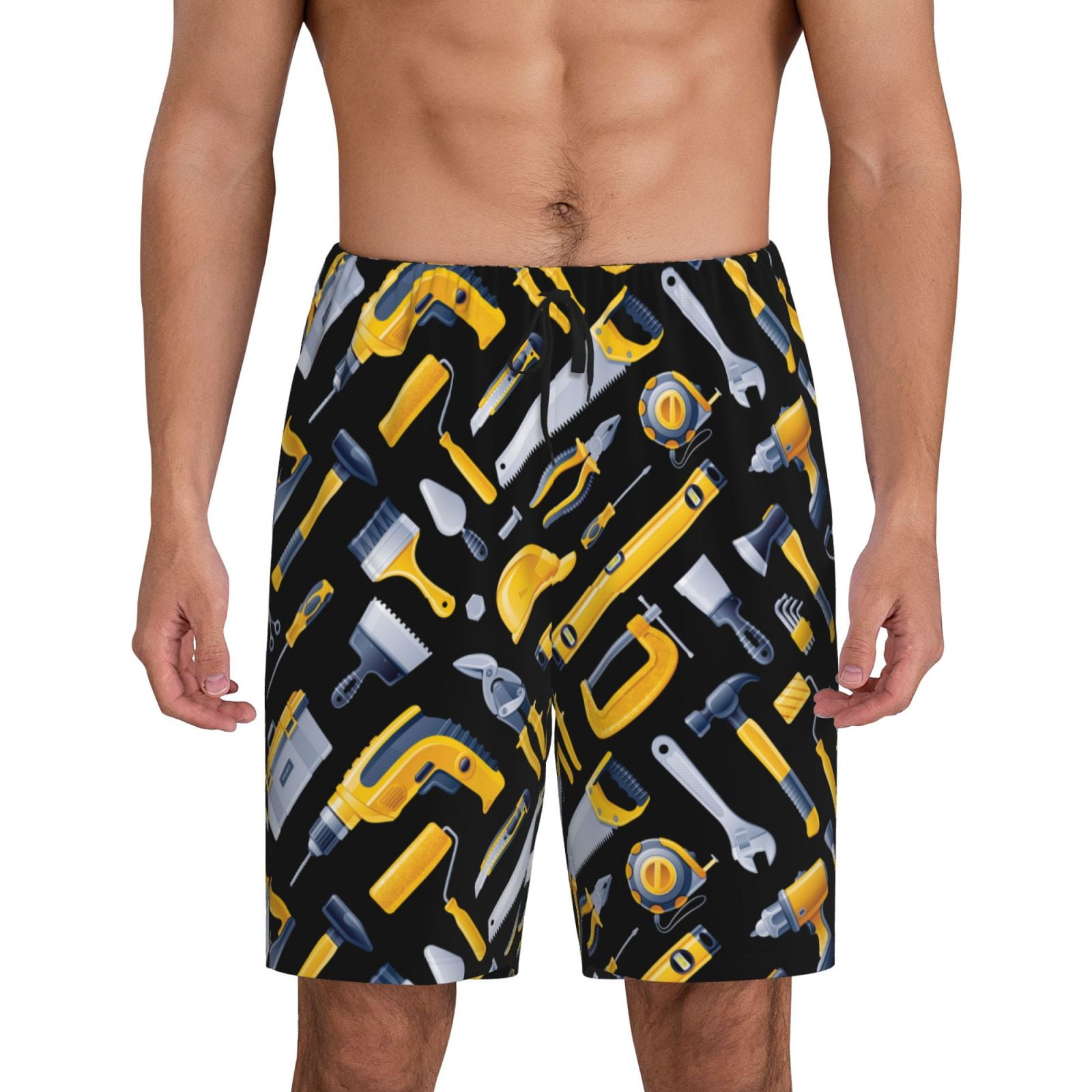 JUNZAN Repair tools Pattern Sleep Pajama Shorts for Men,Men's Pajama ...