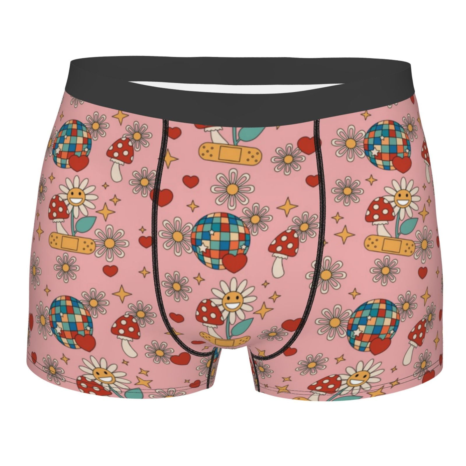 JUNZAN Retro 70s 60s Hippie Flower Mens Underwear Boxer Briefs for Men ...