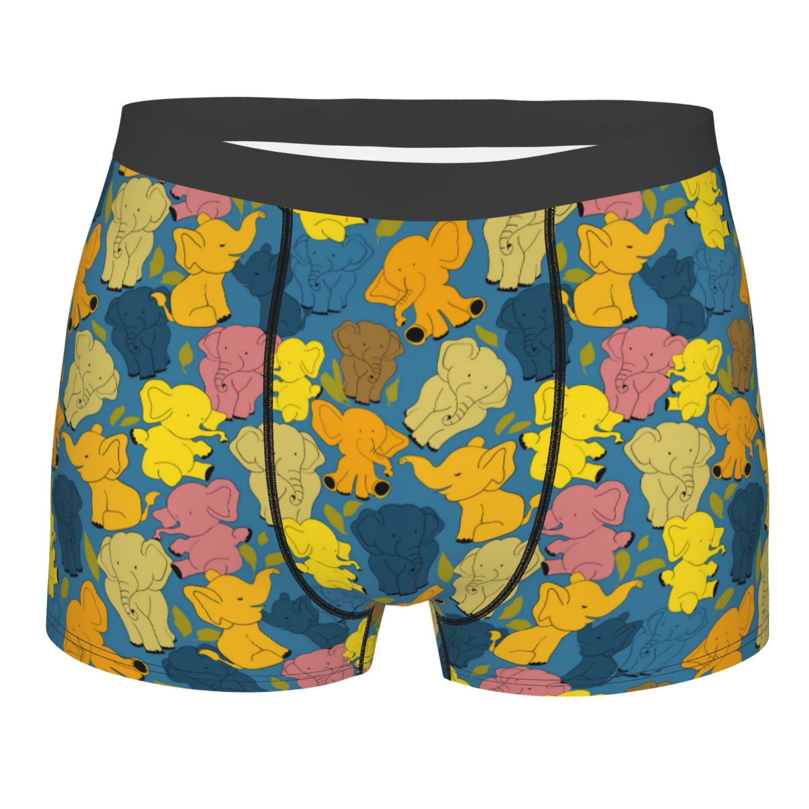 JUNZAN Retro Boho Elephants Mens Underwear Boxer Briefs for Men’s-Large ...