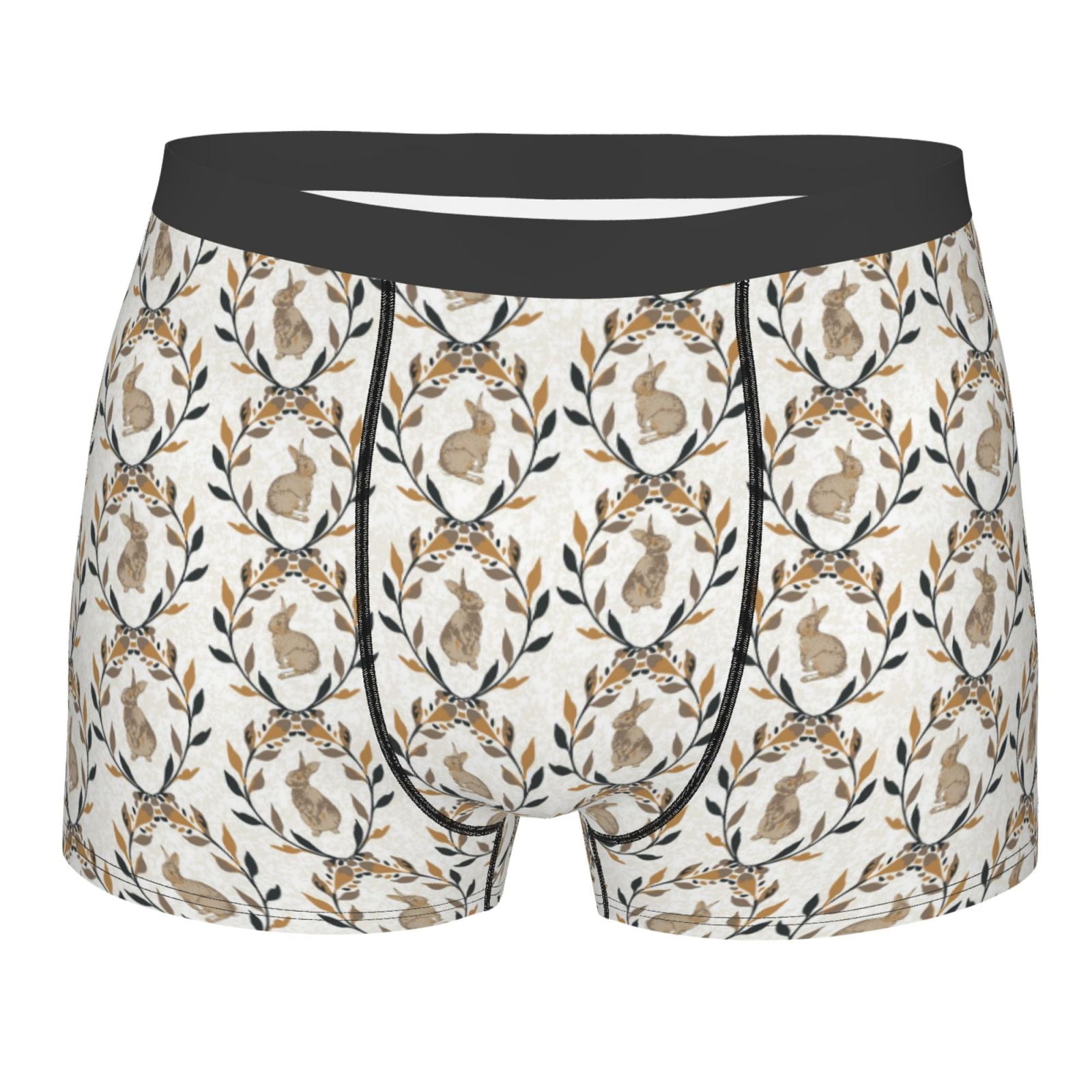 JUNZAN Retro Bunny Mens Underwear Boxer Briefs for Men’s - Medium ...