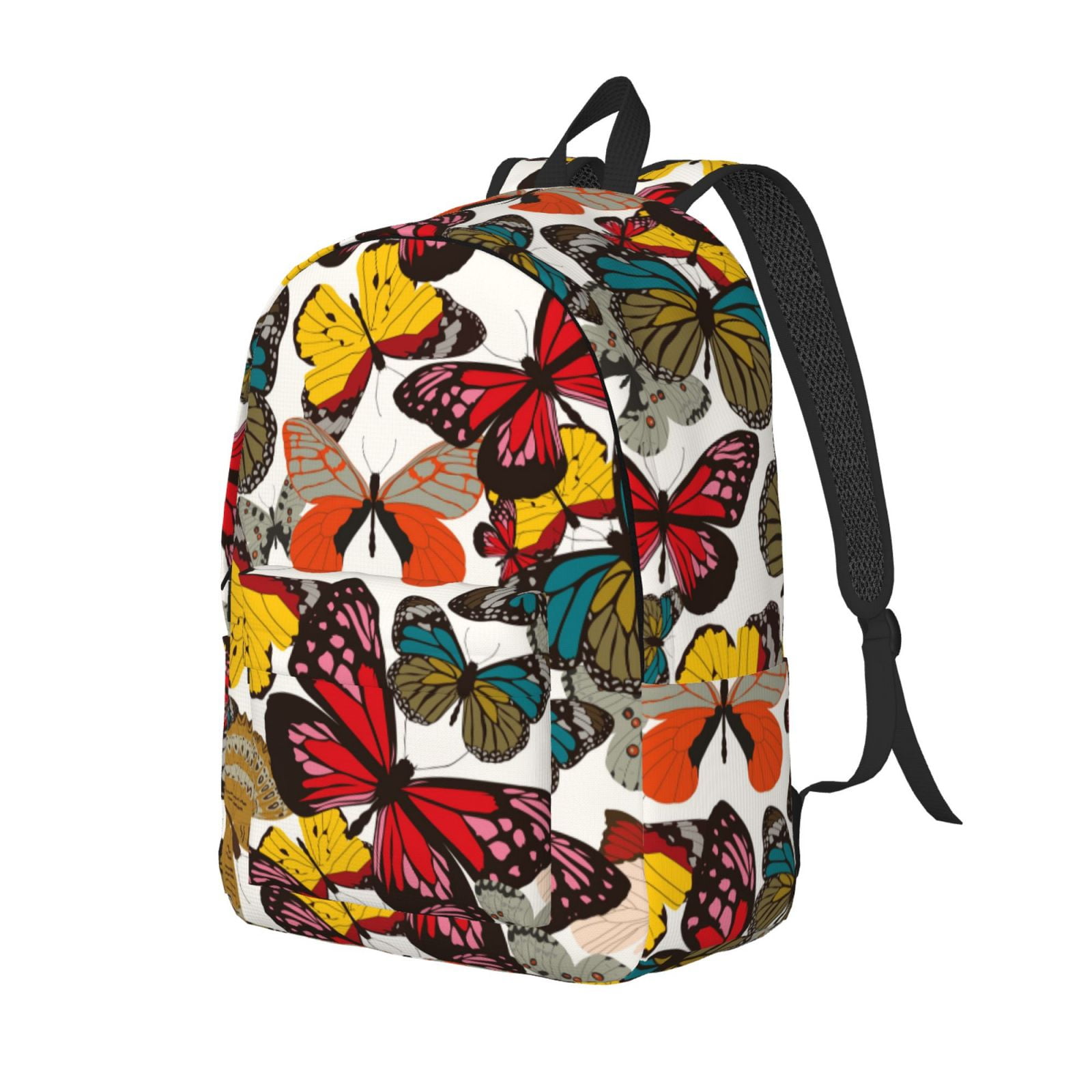 JUNZAN Retro Floral Butterfly Pattern Travel Laptop Backpack for Men ...