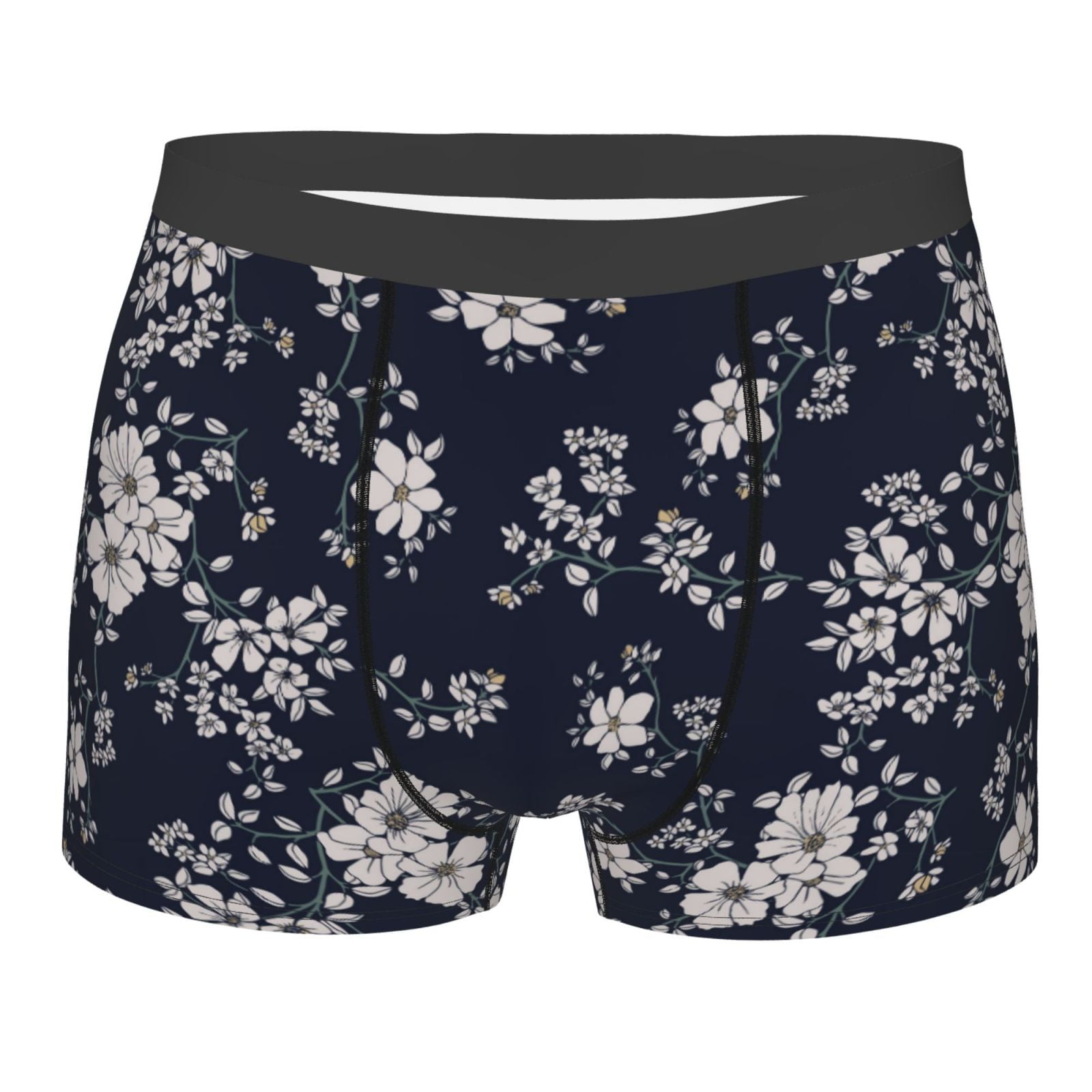 JUNZAN Retro Flower Mens Underwear Boxer Briefs for Men’s - Large ...