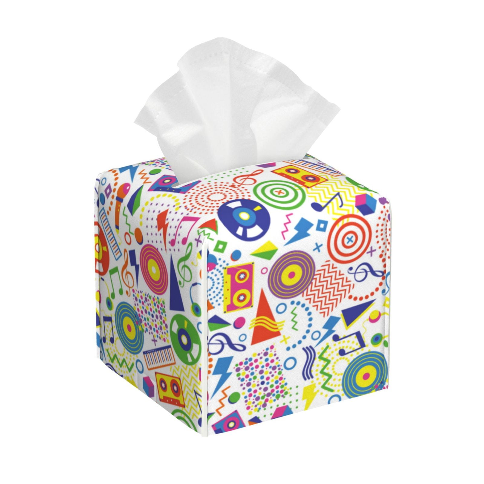 JUNZAN Retro Musi Disco for Tissue Box Cover Holder, Square Facial ...